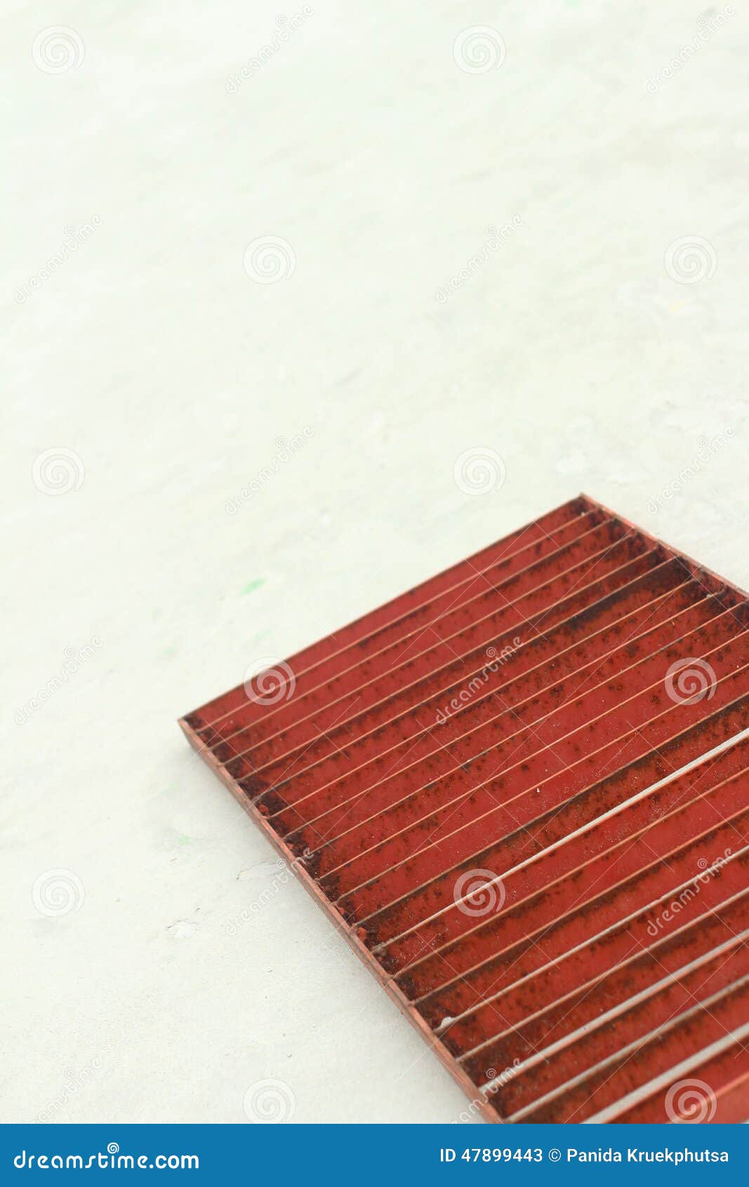 Steel Grating Red on a White Background. Stock Image - Image of ...