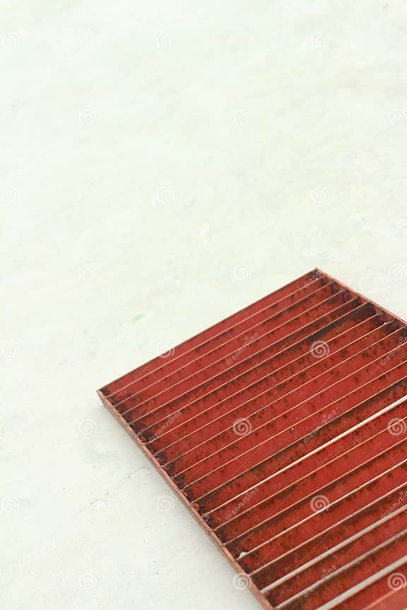 Steel Grating Red on a White Background. Stock Image - Image of ...