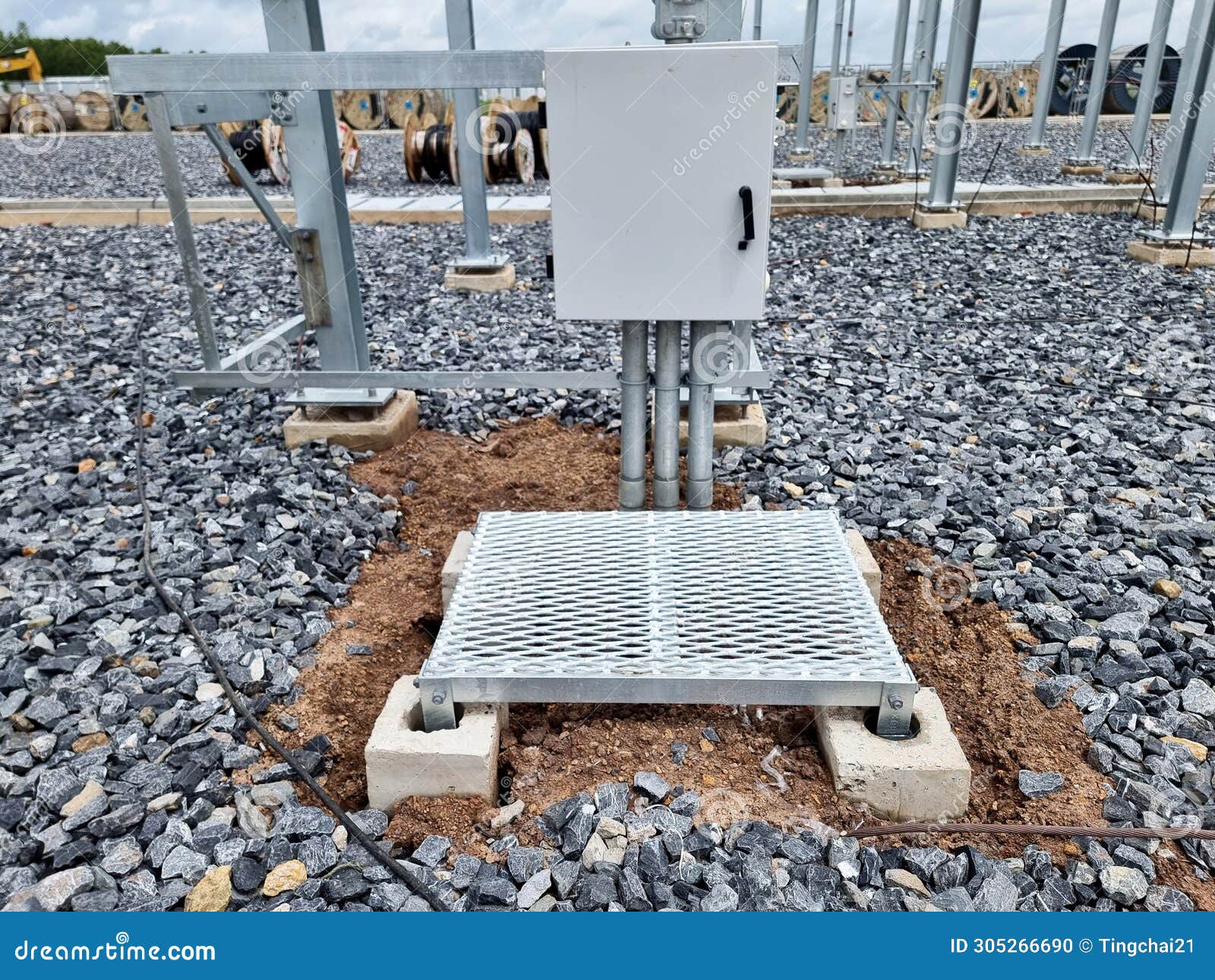 Steel Gratings Stand for the Disconnecting Switch Operation Stock Photo ...