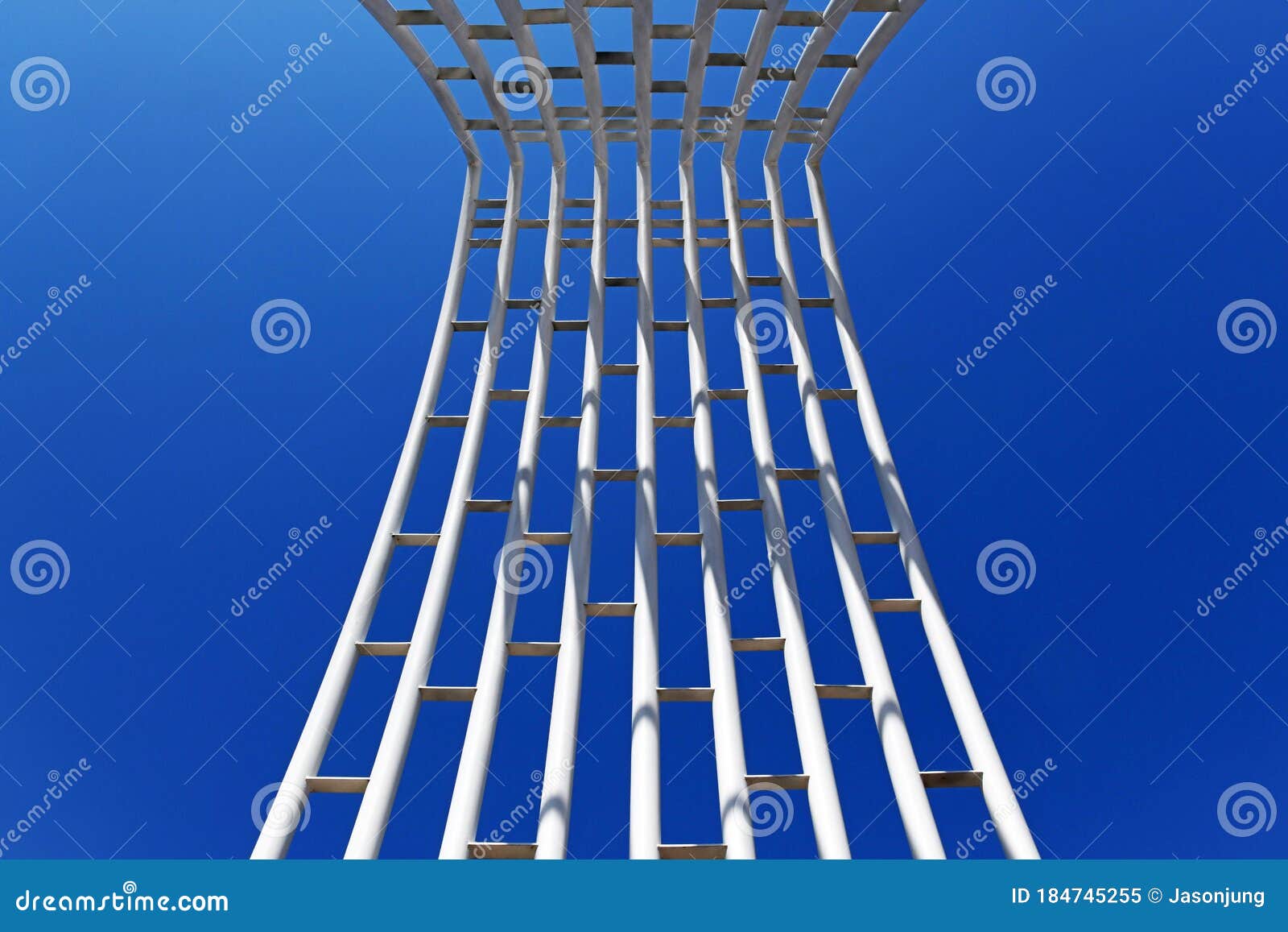Modern Grid Architecture in the Garden Stock Image - Image of festival ...
