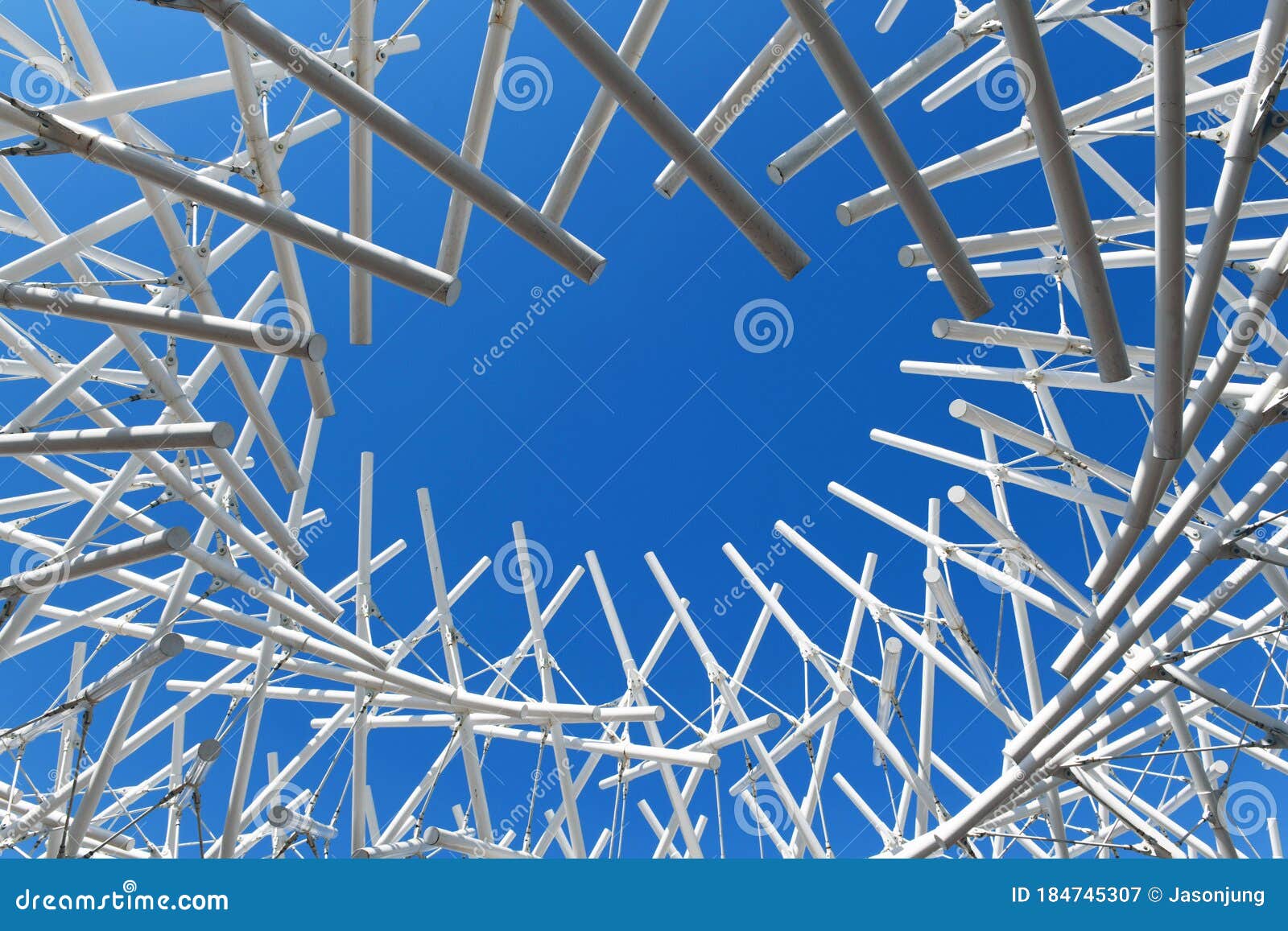 Modern Grid Architecture in the Garden Stock Image - Image of archway ...