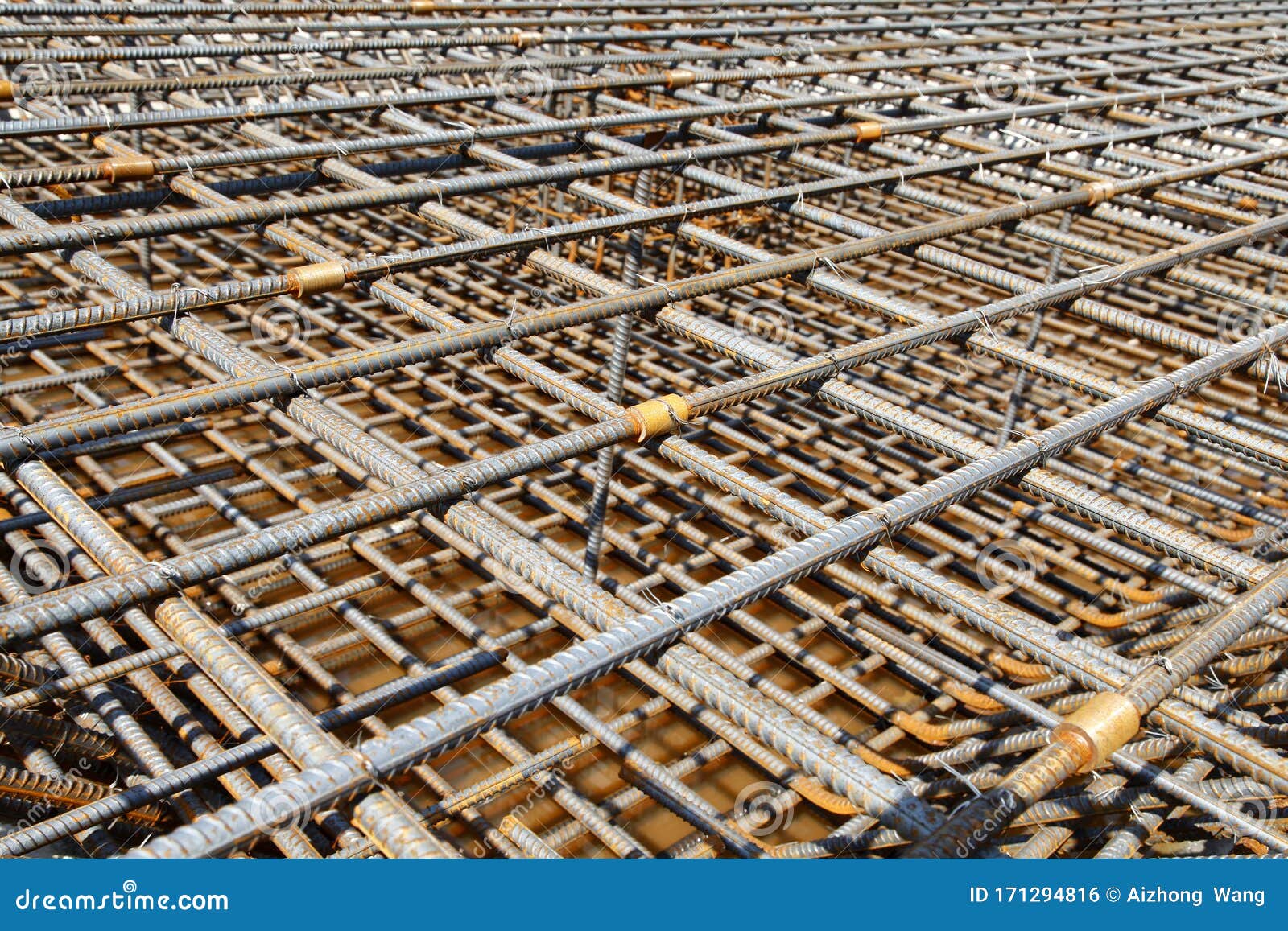 Steel Grid on the Construction Site Stock Photo - Image of cage ...