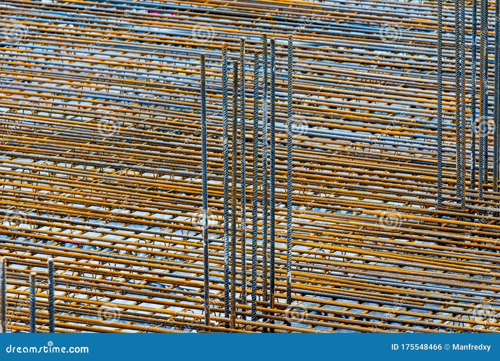 Steel Grid on a Construction Site Stock Photo - Image of grid, site ...