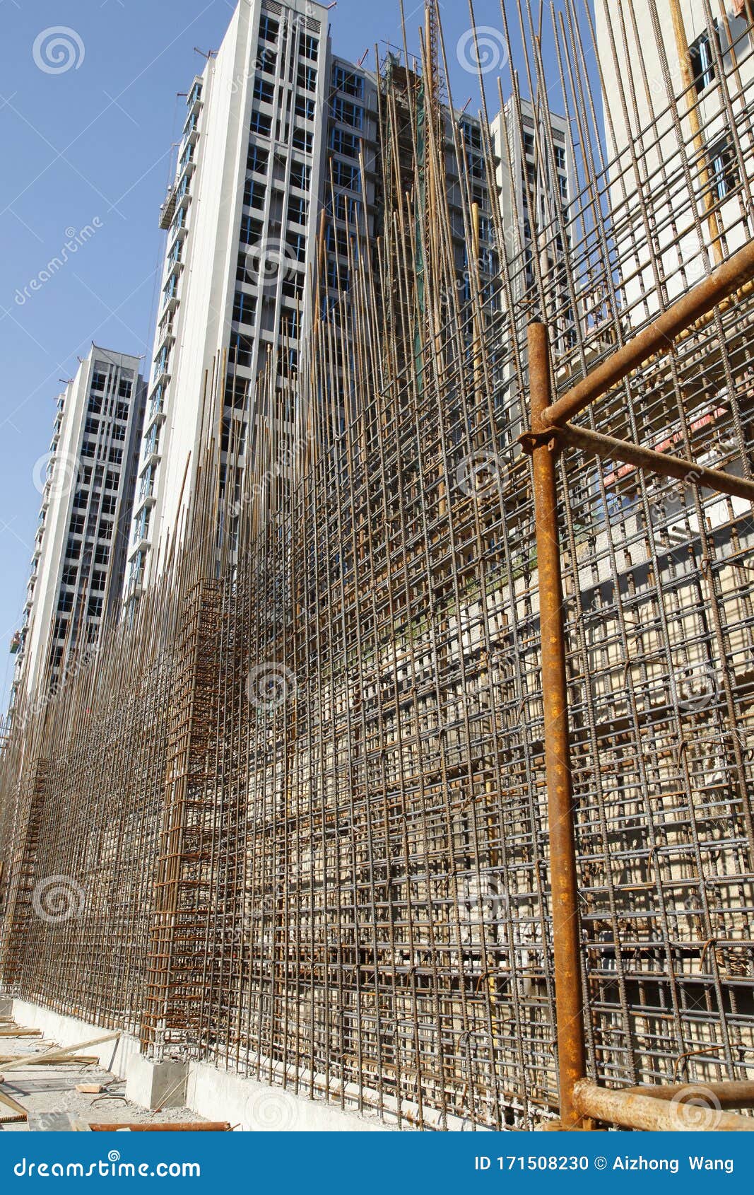 Steel Grid on the Construction Site Stock Photo - Image of grid ...