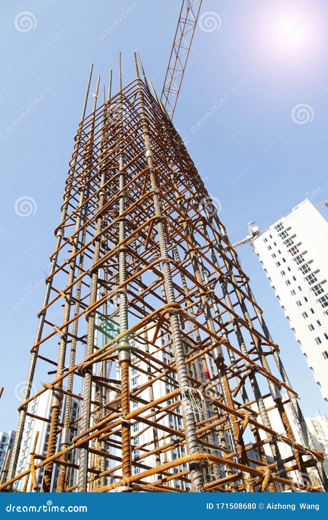 Steel Grid on the Construction Site Stock Photo - Image of mesh, iron ...