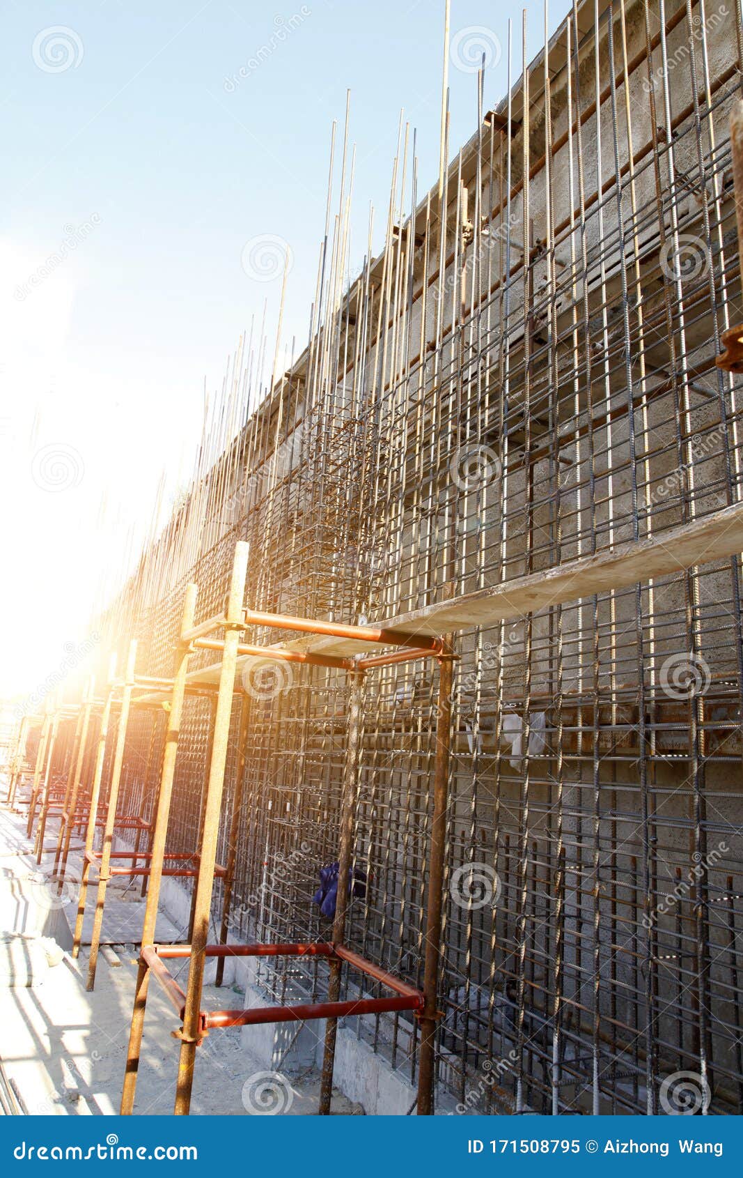 Steel Grid on the Construction Site Stock Image - Image of steel ...