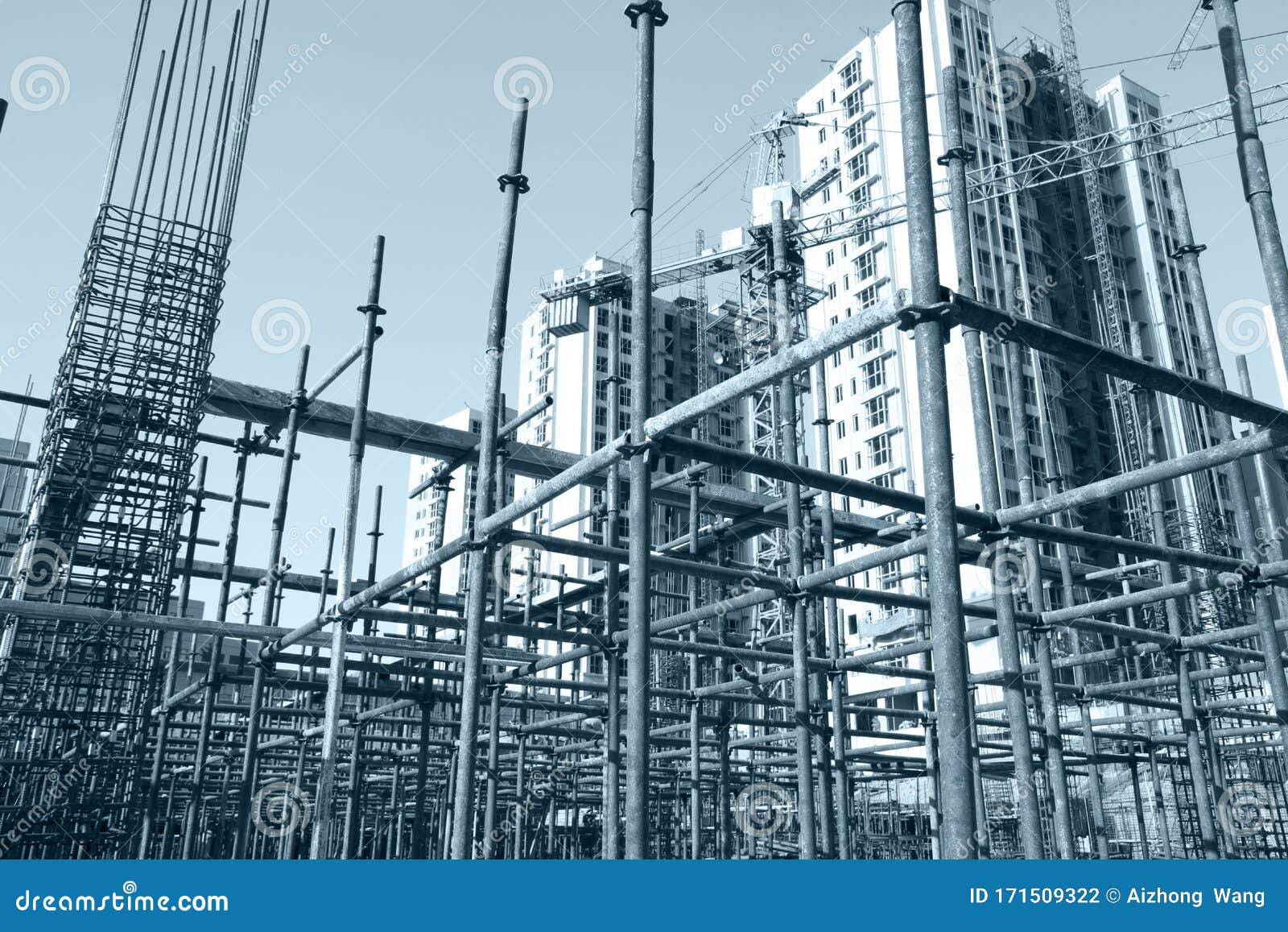 Steel Grid on the Construction Site Stock Photo - Image of metallic ...