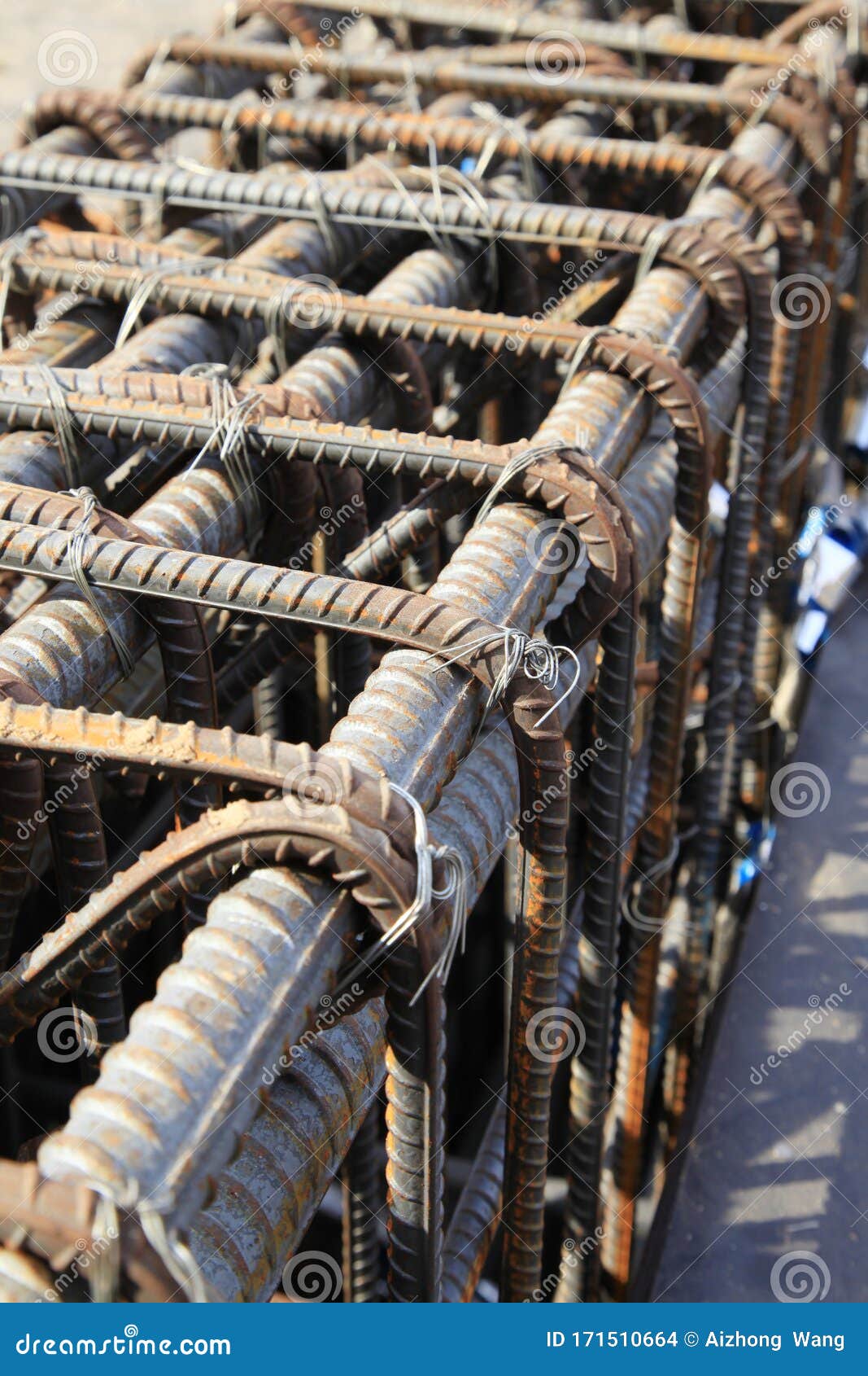 Steel Grid on the Construction Site Stock Photo - Image of building ...