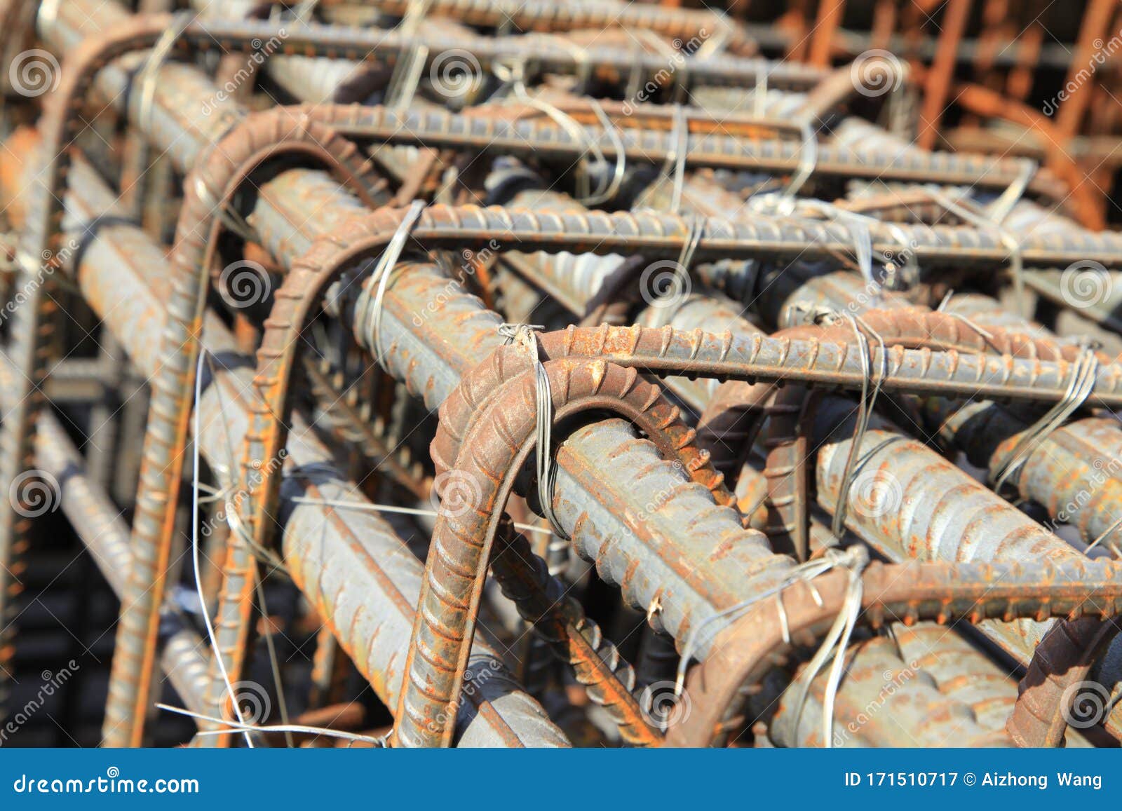 Steel Grid on the Construction Site Stock Image - Image of work, built ...