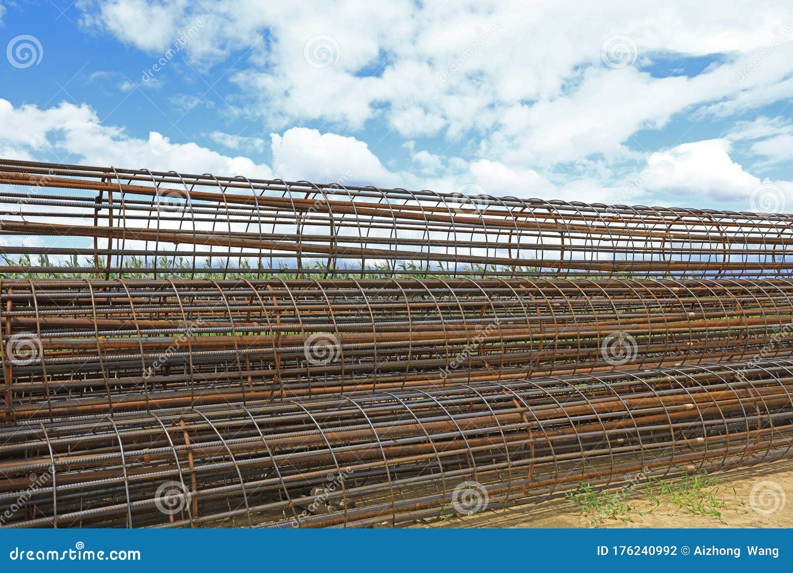 Steel Grid on the Construction Site Stock Photo - Image of scaffolding ...