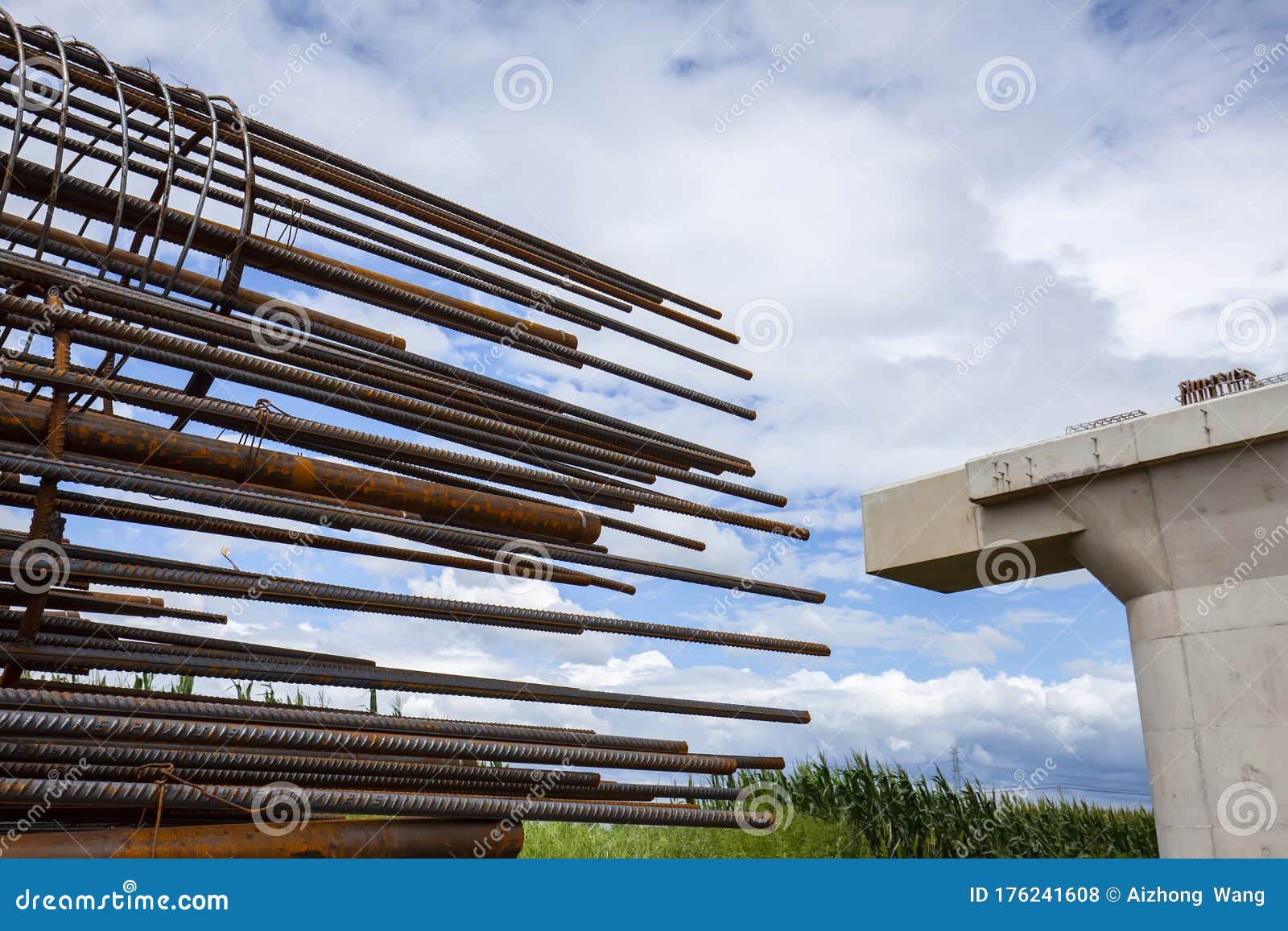 Steel Grid on the Construction Site Stock Photo - Image of engineering ...