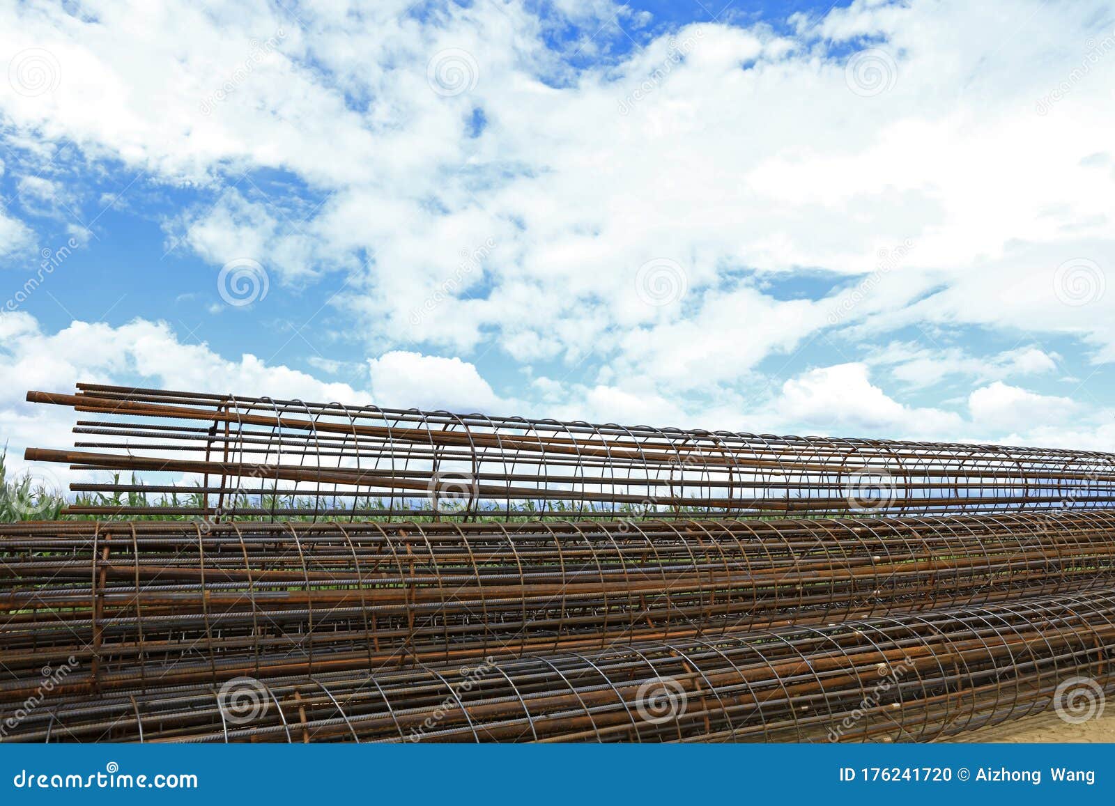 Steel Grid on the Construction Site Stock Photo - Image of texture ...