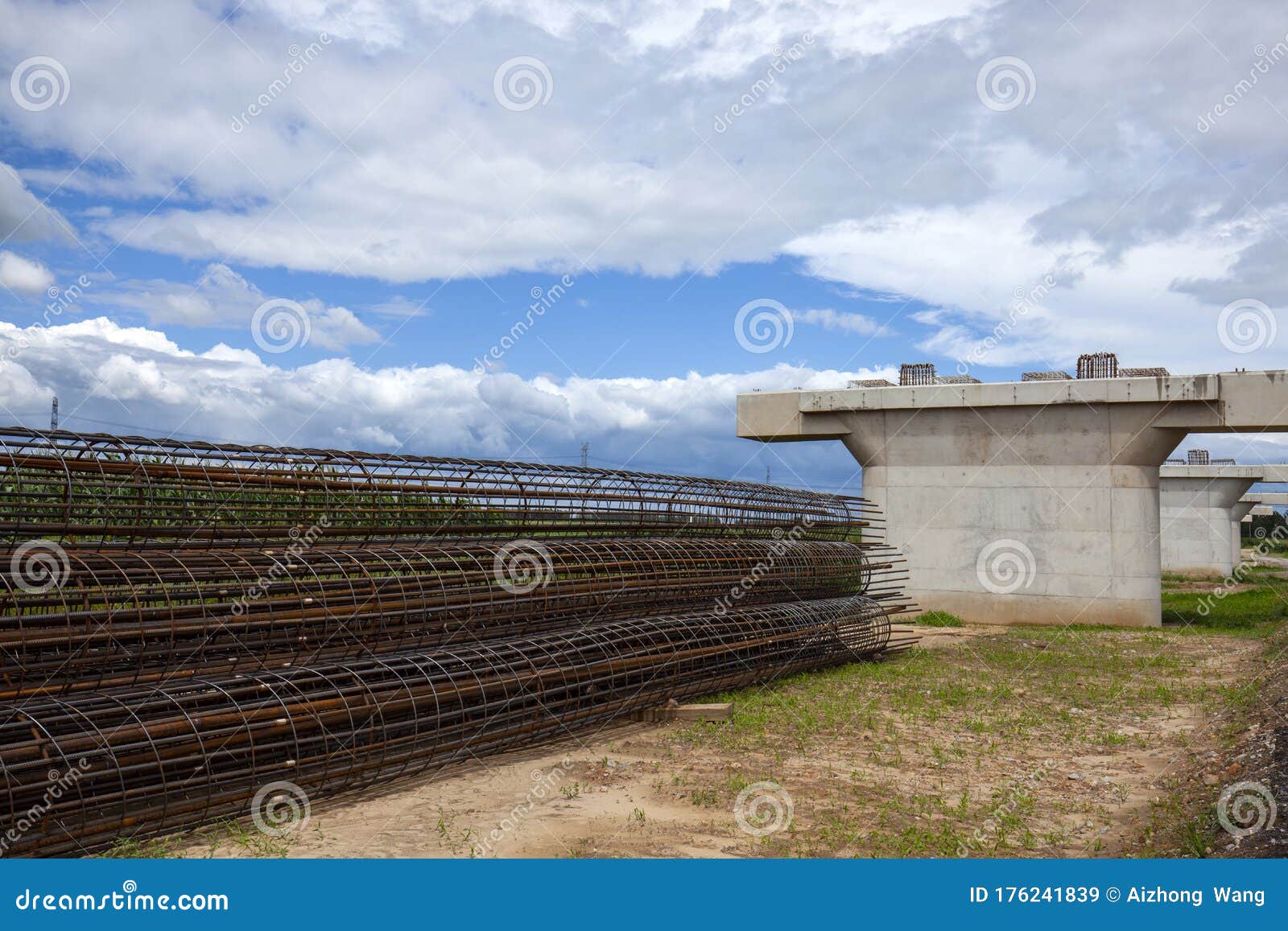 Steel Grid on the Construction Site Stock Image - Image of structure ...