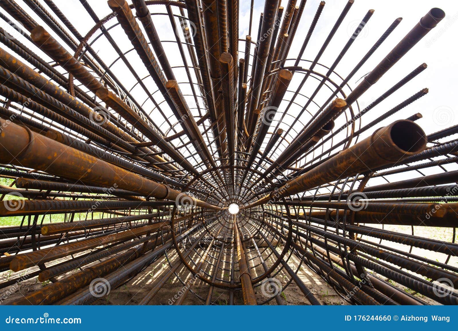 Steel Grid on the Construction Site Stock Photo - Image of corrosion ...