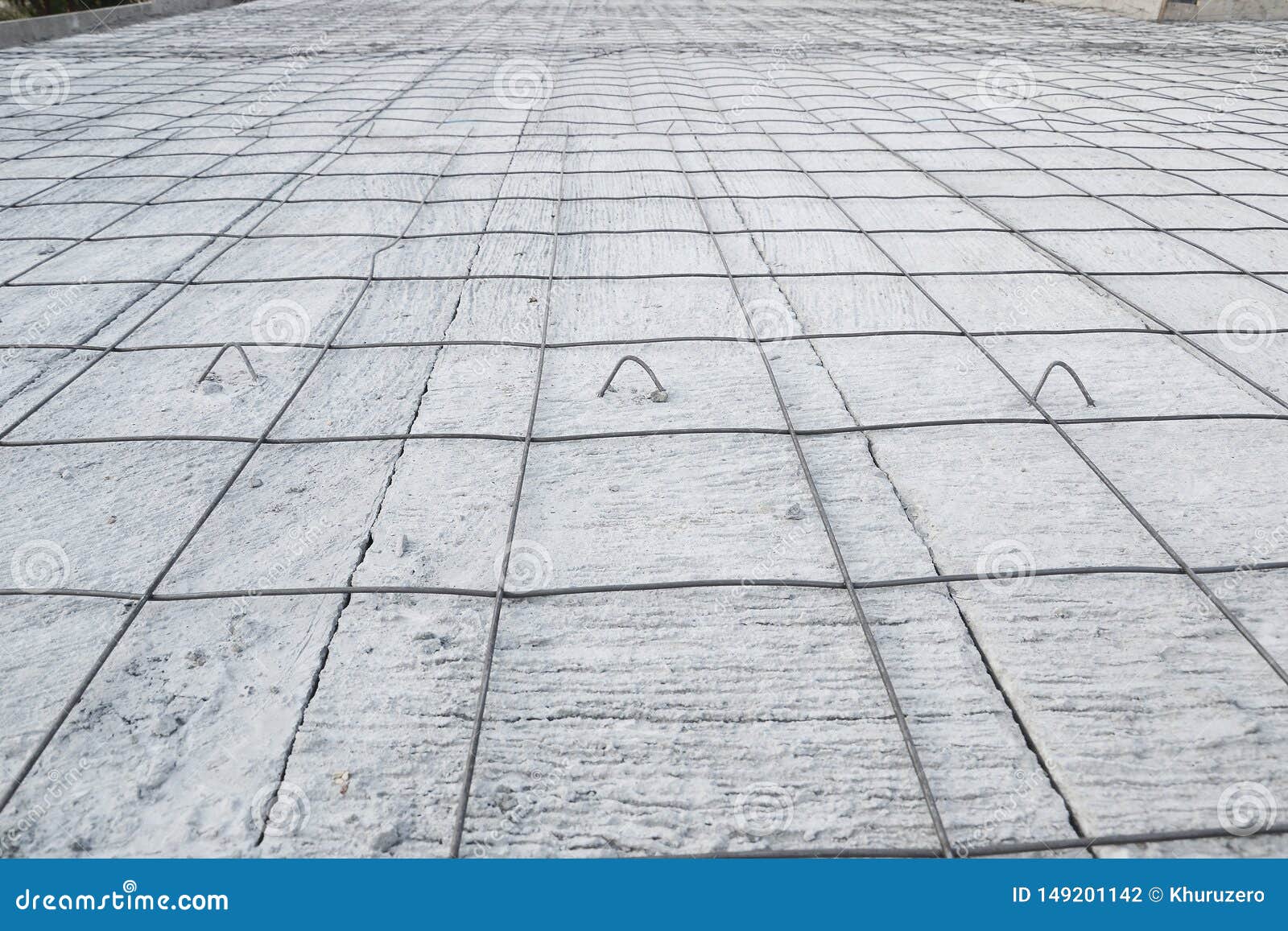 Steel Grid Placed on Precast Concrete Floor Stock Photo - Image of ...