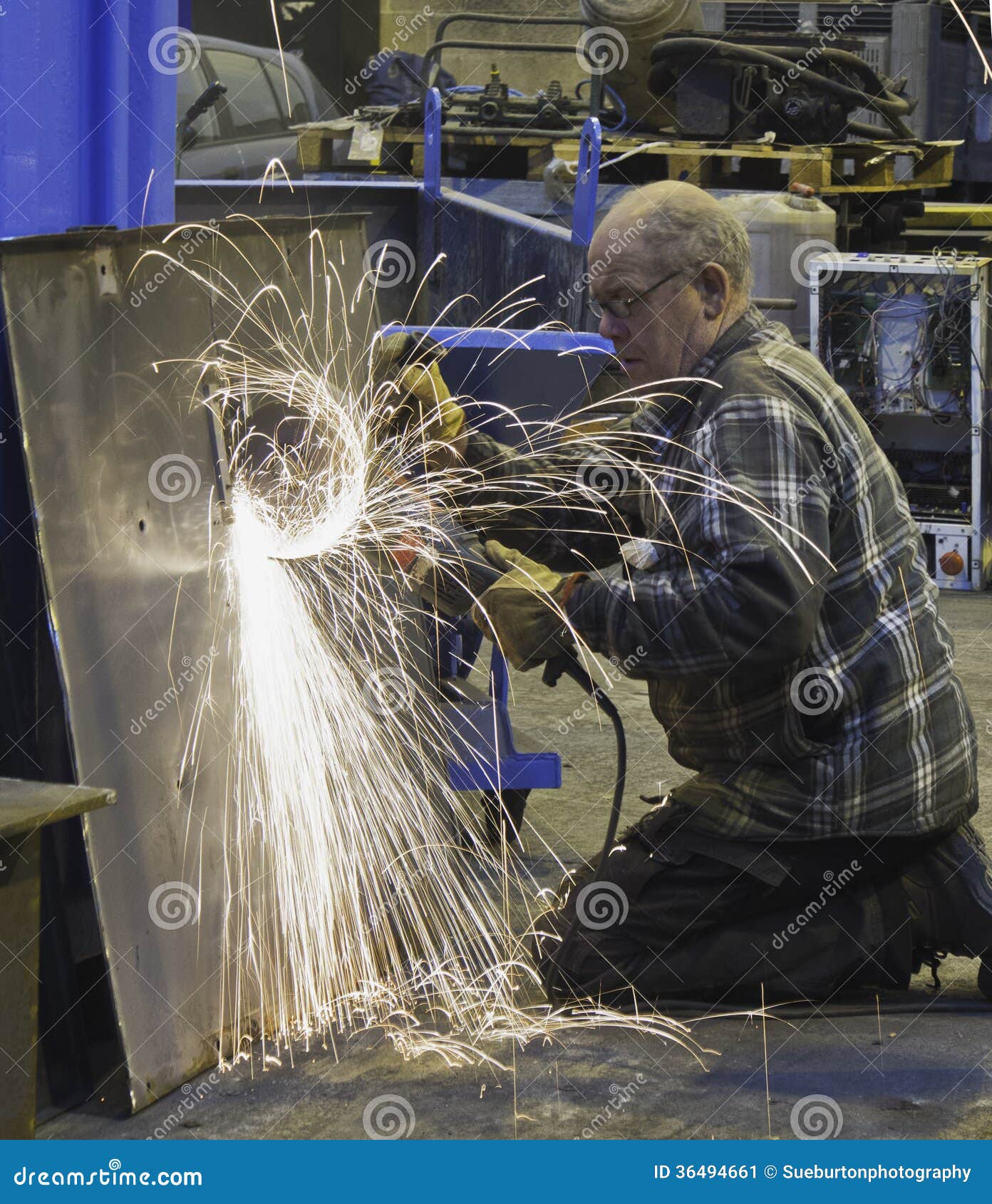 Steel grinding stock image. Image of senior, sparks, engineer - 36494661