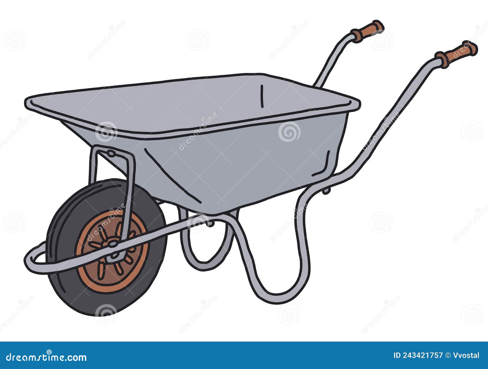 The steel hand barrow stock vector. Illustration of horticulture ...