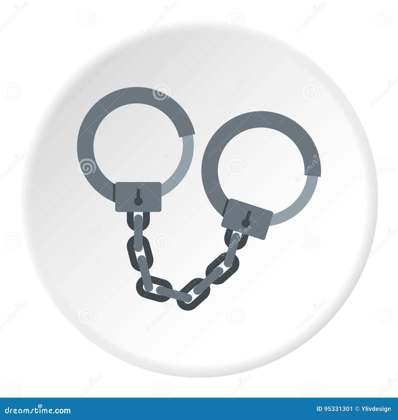 Steel Handcuffs Icon Circle Stock Vector - Illustration of police ...