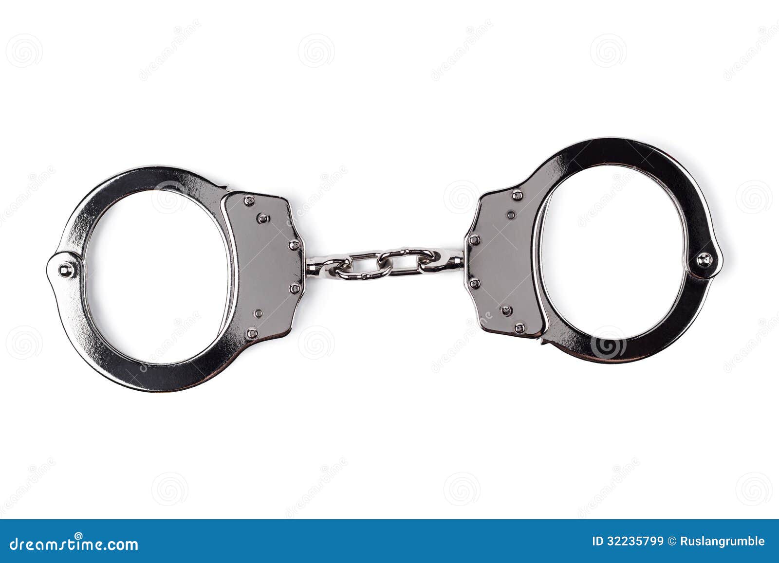 Steel Handcuffs Isolated on the White Stock Image - Image of prison ...