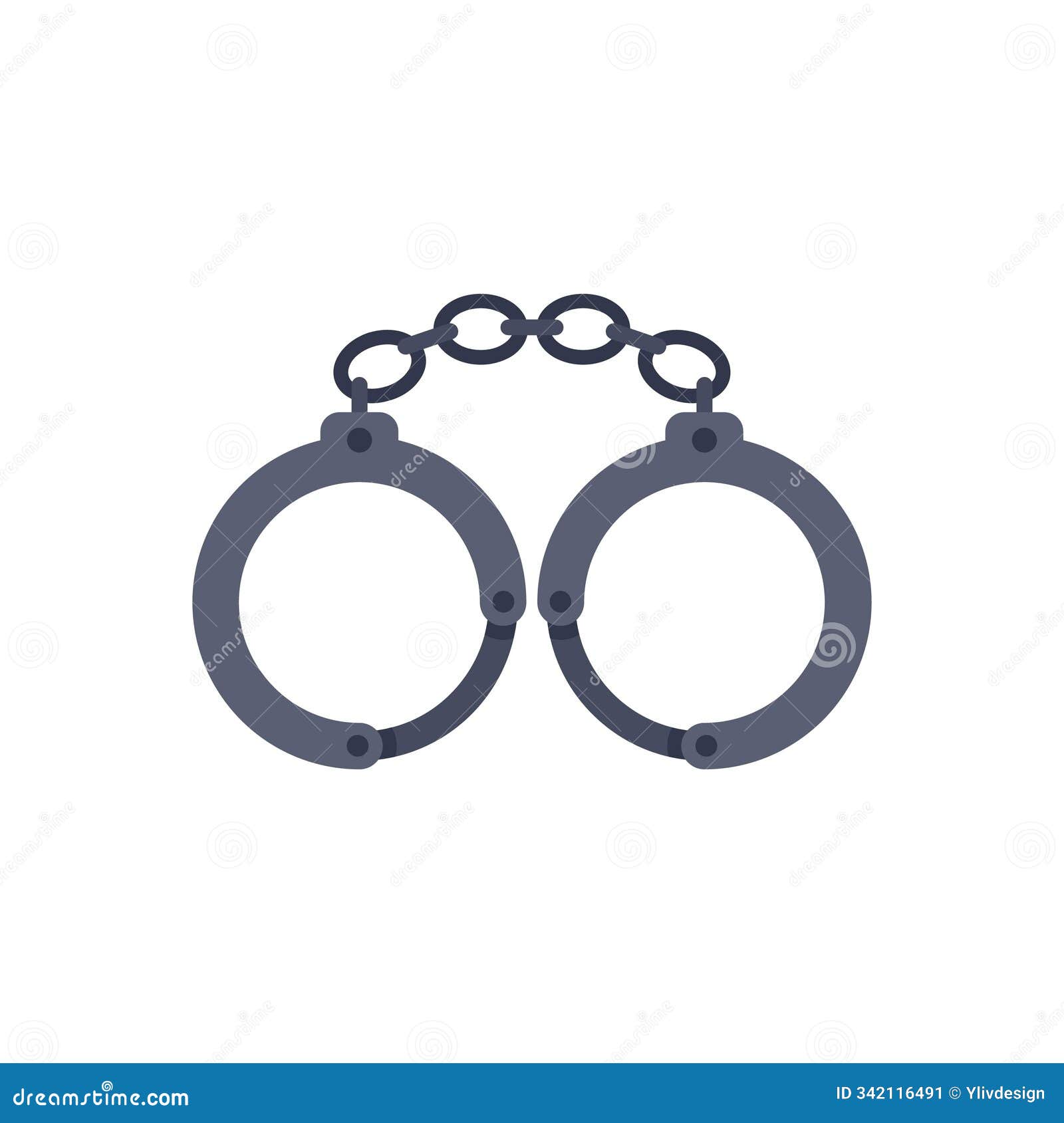 Steel Handcuffs Restraining on White Background Stock Illustration ...