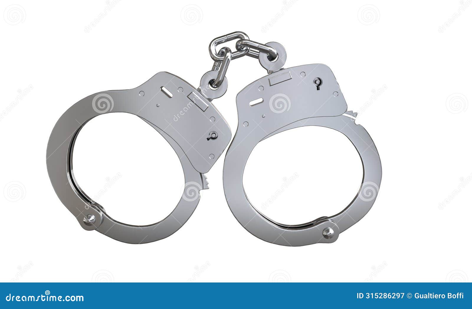Steel Handcuffs on White Background Stock Illustration - Illustration ...