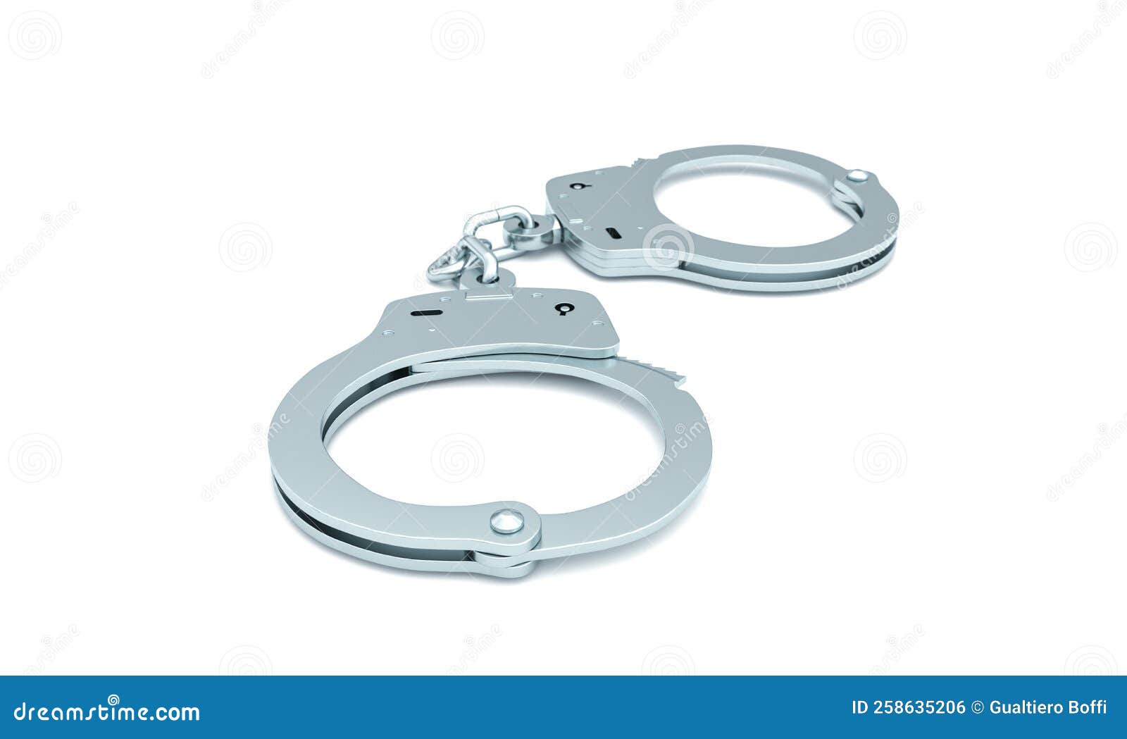 Steel Handcuffs on a White Background Stock Illustration - Illustration ...