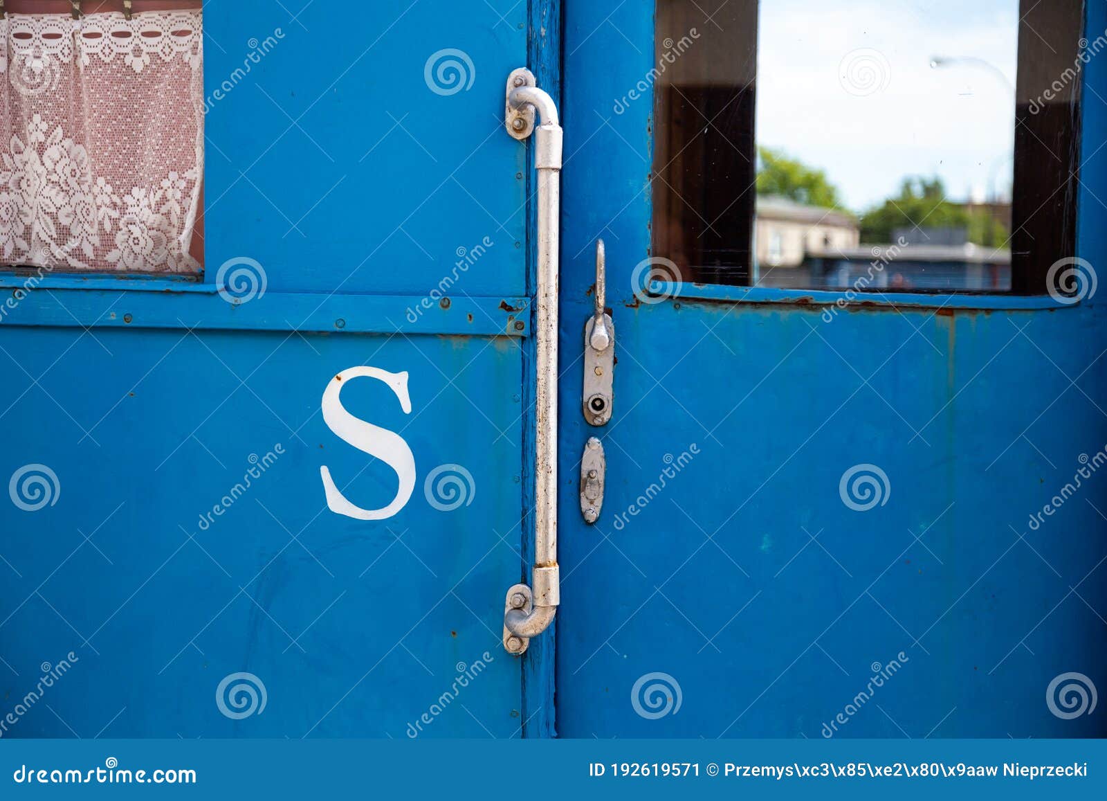 Handle on the Doors for the Vintage Train Wagon Stock Image - Image of ...