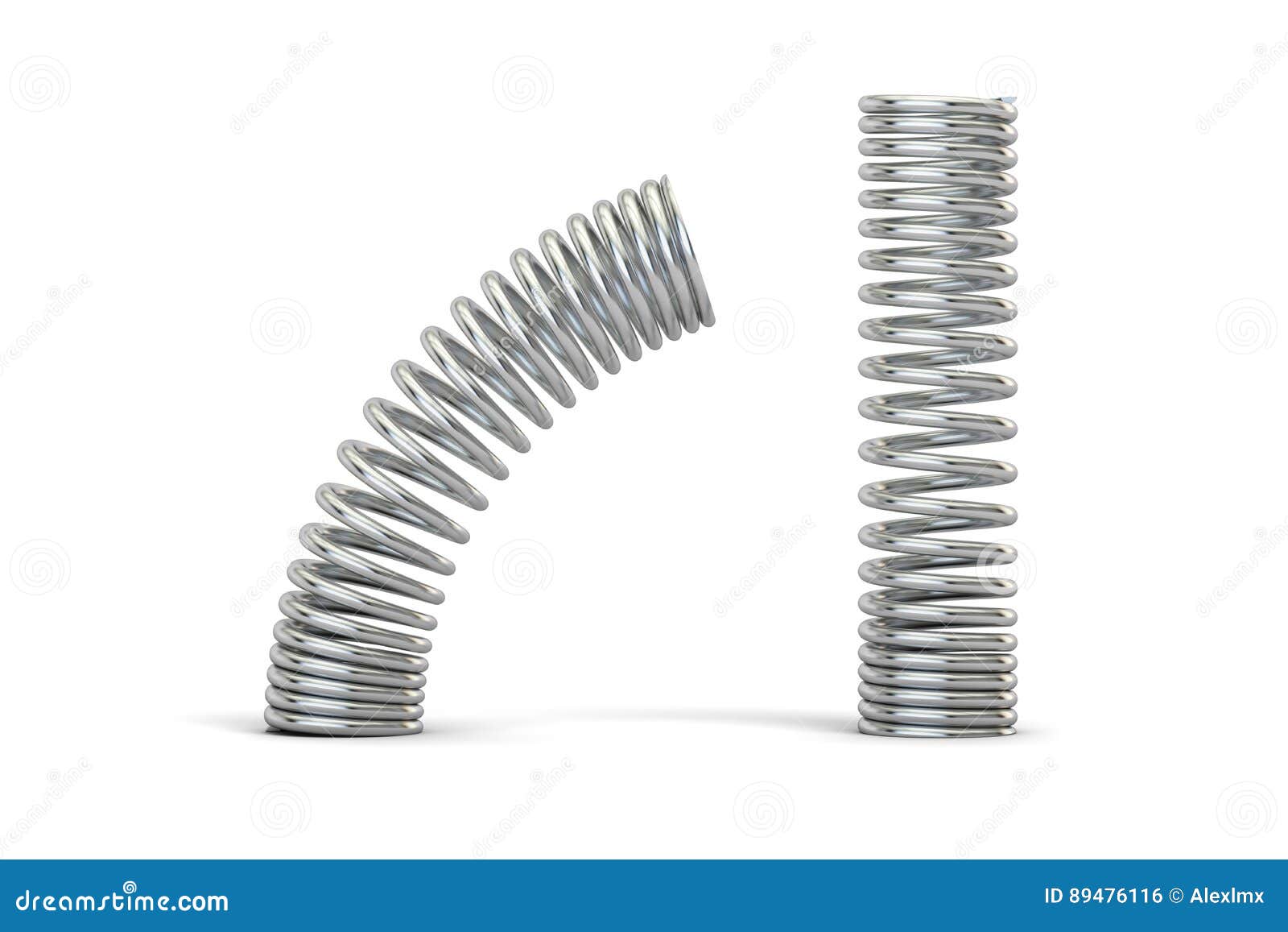 Steel Helical Coil Springs, 3D Rendering Stock Illustration ...