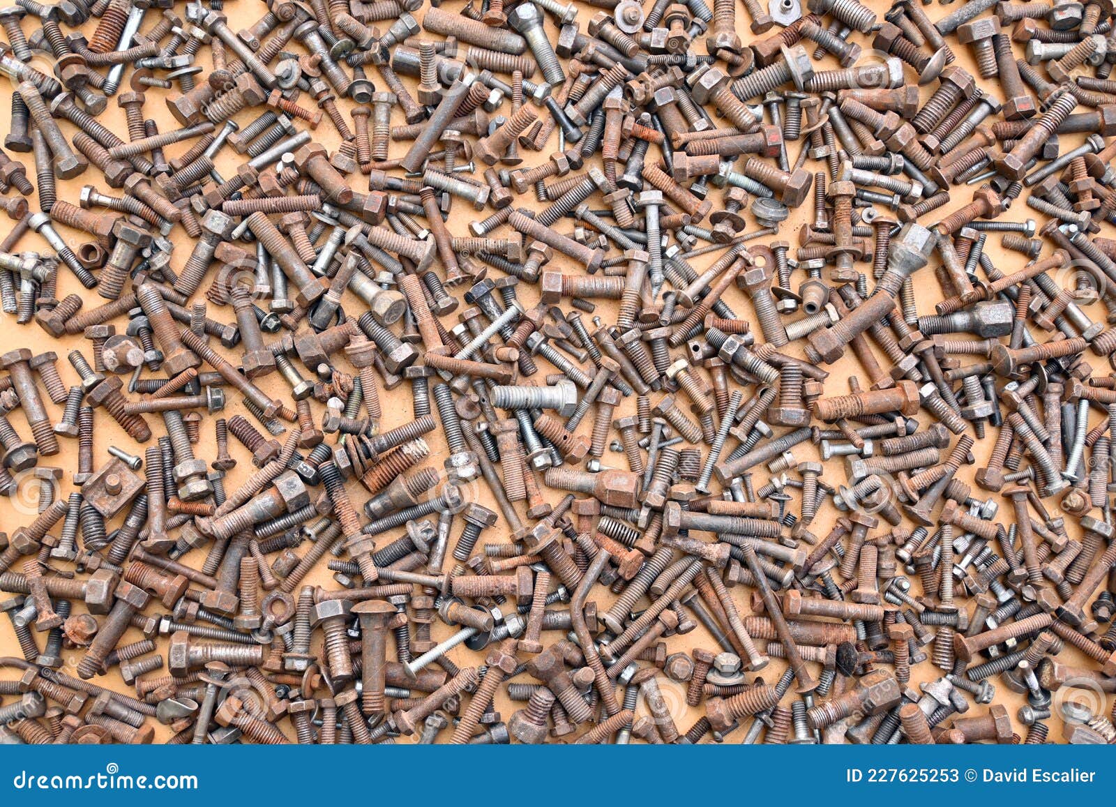 Steel Hex Nut Rusty Ocher Background Stock Image - Image of machine ...