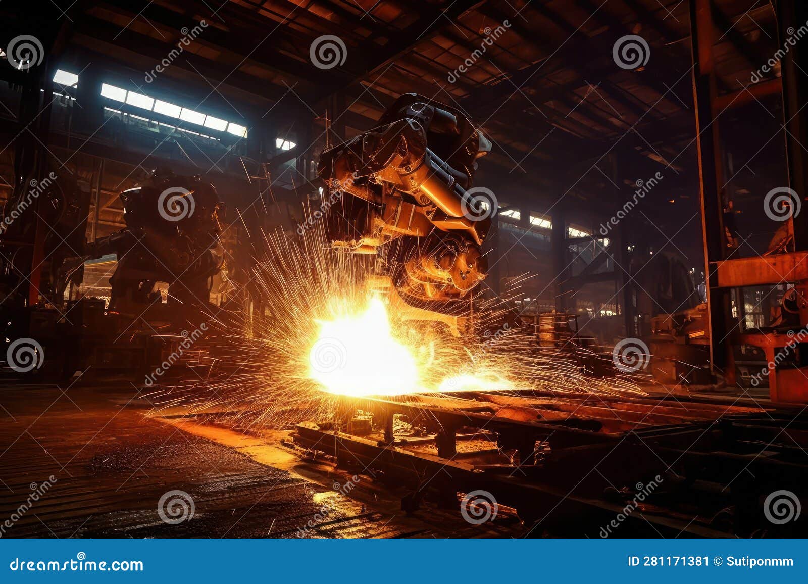 Steel Hot Forming Platform in a Steel Mill Stock Illustration ...