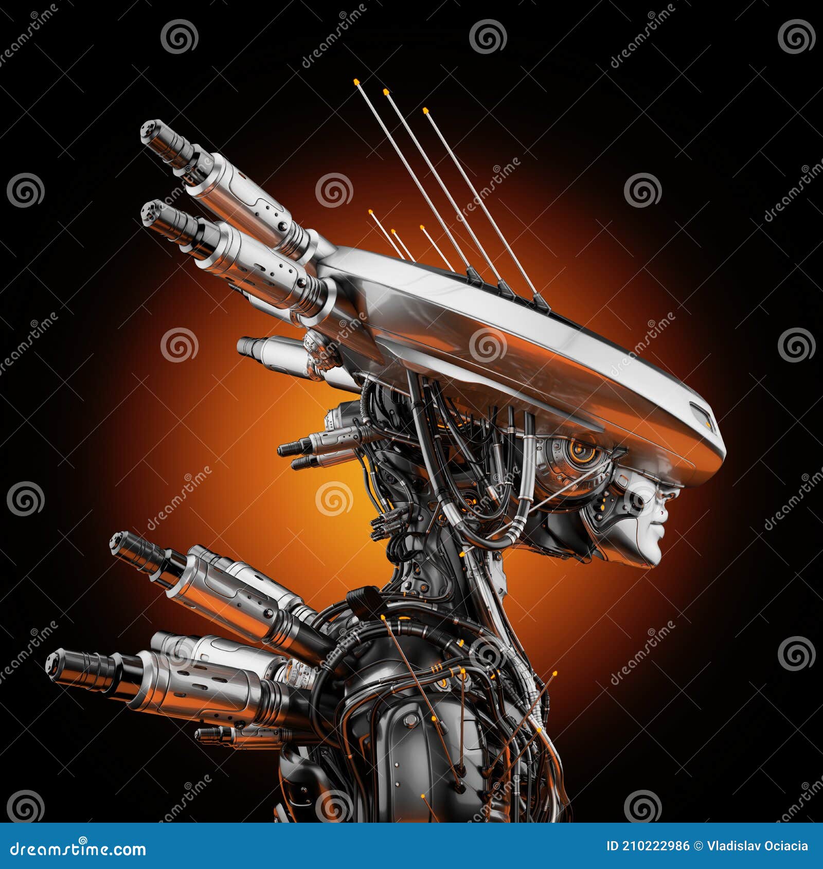 Orange Humanlike Robot With Huge Ai Brain Hat Royalty-Free Stock Photo ... Orange Humanlike Robot With Huge Ai Brain Hat Royalty-Free Stock Photo ...