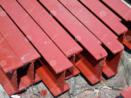 Steel I-shaped beams stock photo. Image of pattern, girder - 16710038