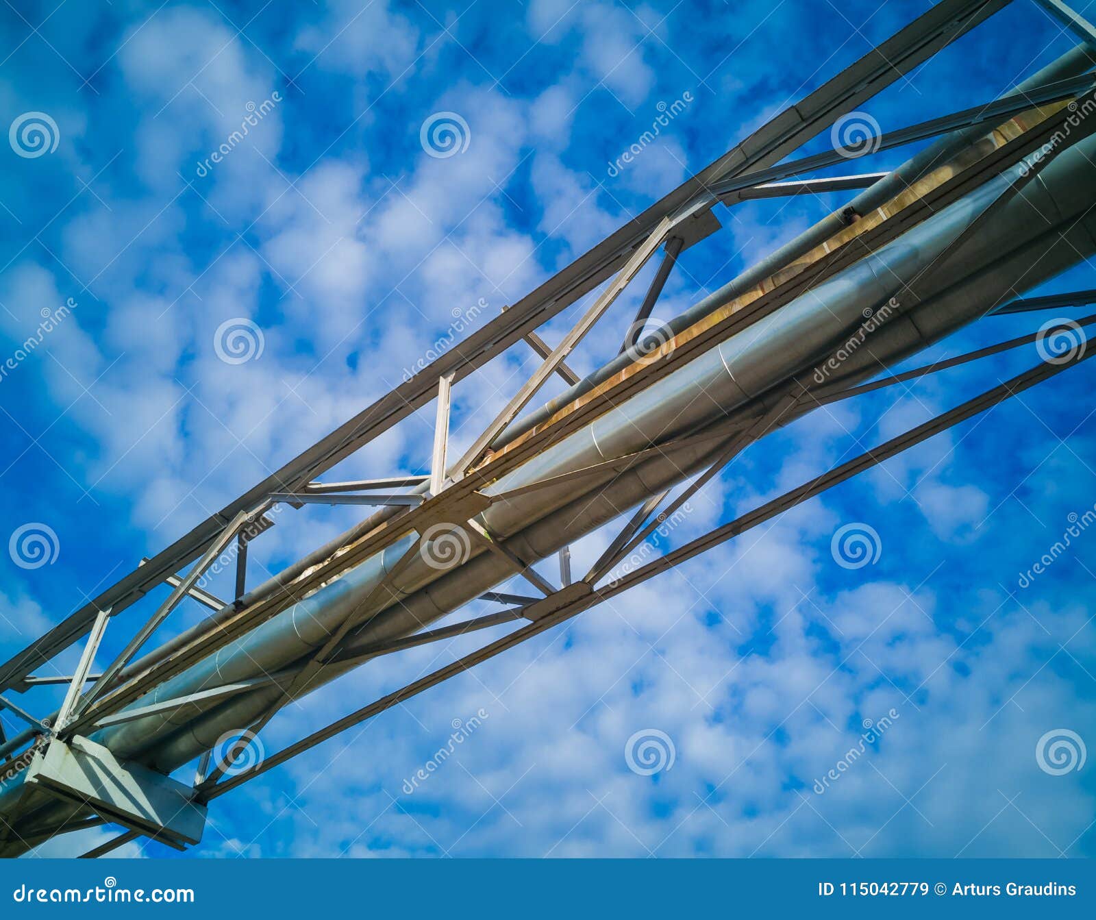 Steel Industrial Construction in the Sky Background Stock Image - Image ...