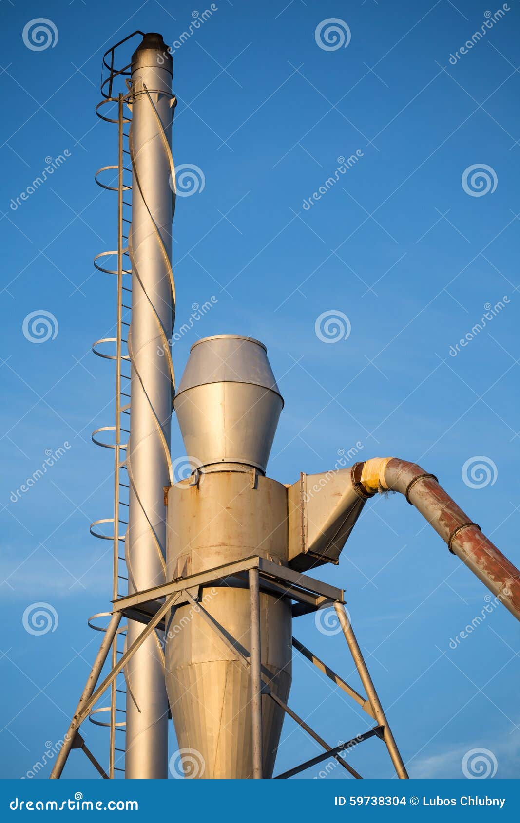 Steel Industrial Silo stock photo. Image of ladder, stainless - 59738304
