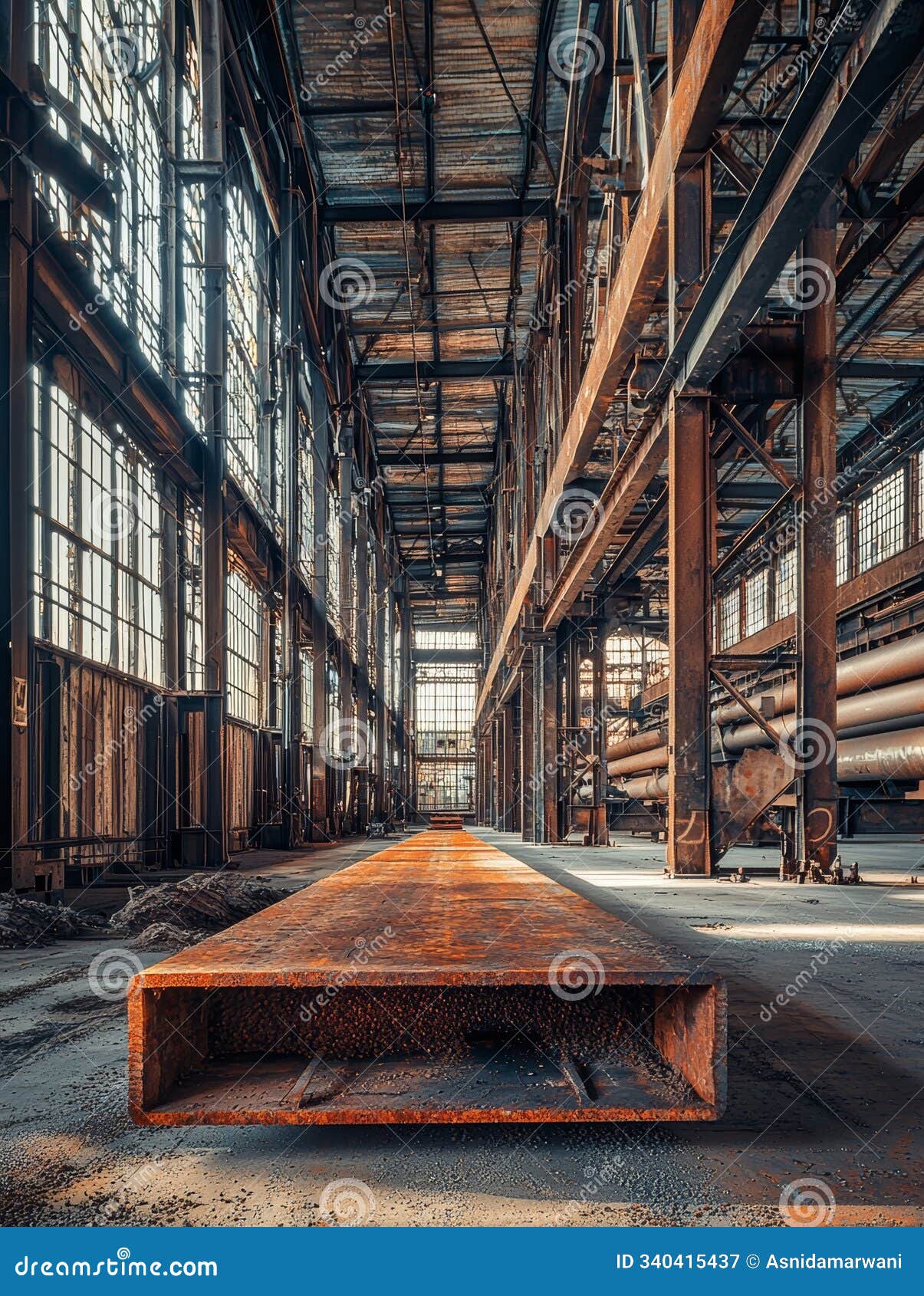 Steel in Industrial Warehouse, Beam, Pipe, Steel Plate - Ai. Stock ...