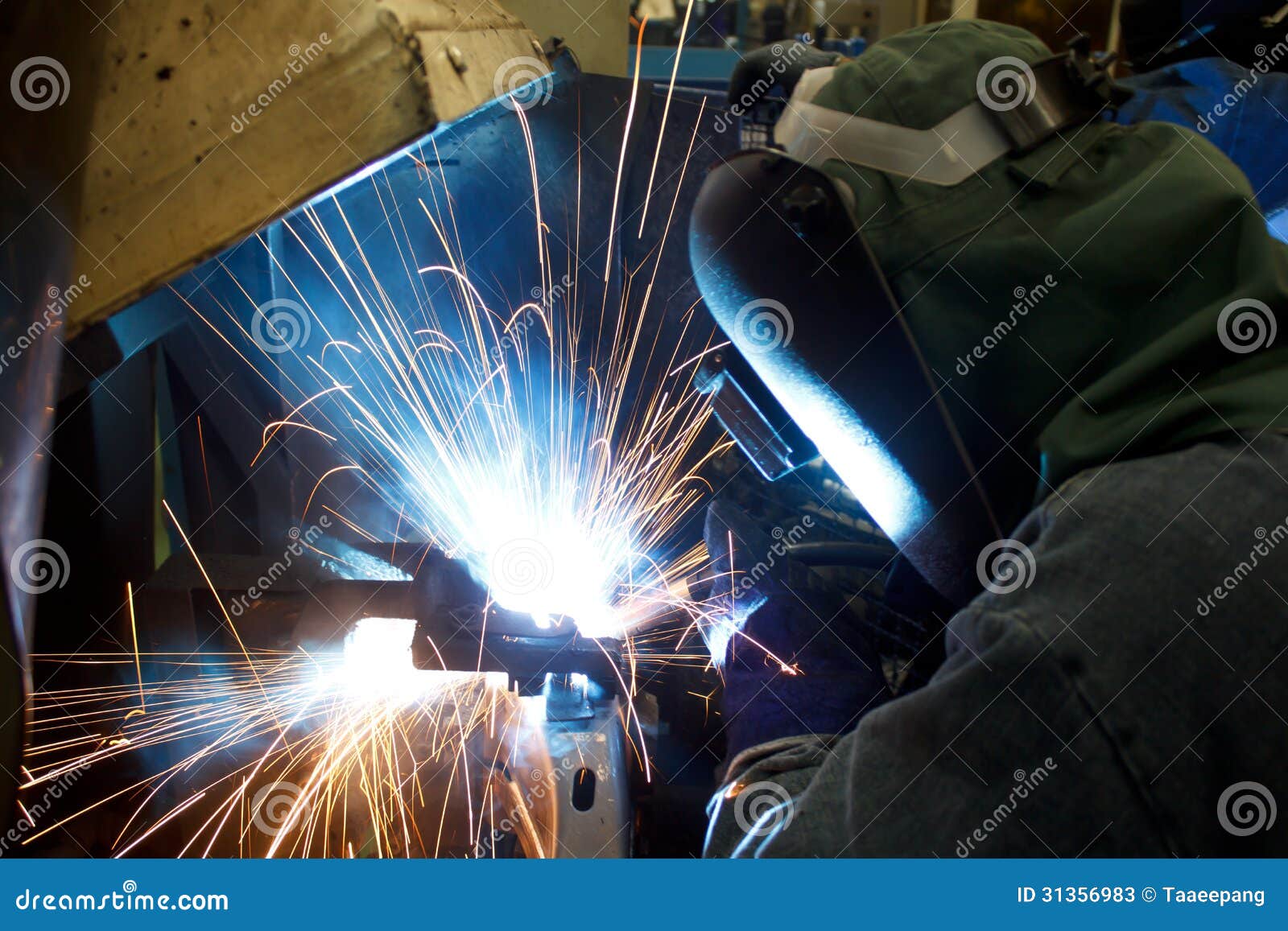 Steel industry welding. stock image. Image of blue, labor - 31356983