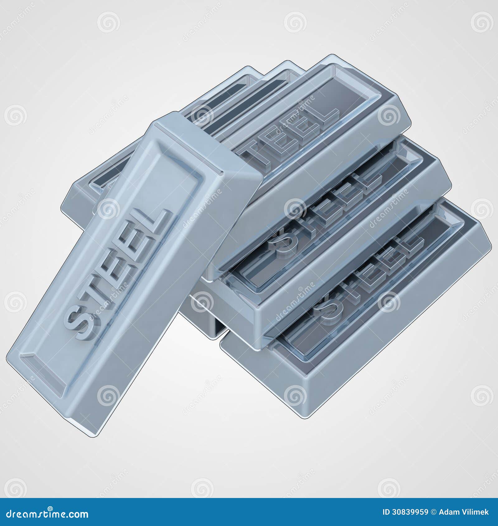 Steel Ingot Group from Pure Material Stock Illustration - Illustration ...