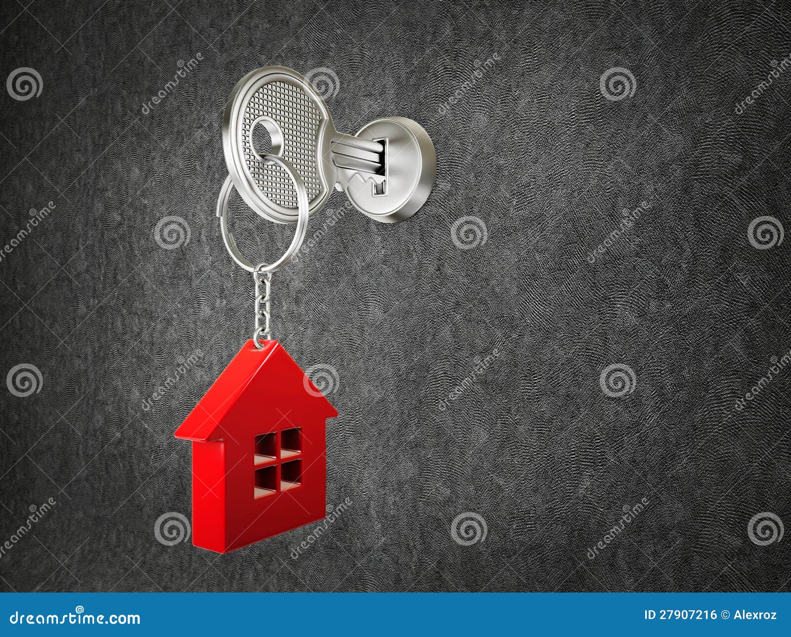 Steel key and red house stock illustration. Illustration of shiny ...