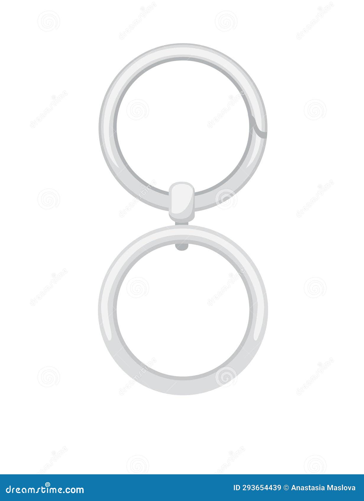 Steel Keychain with Rings Vector Illustration Isolated on White ...