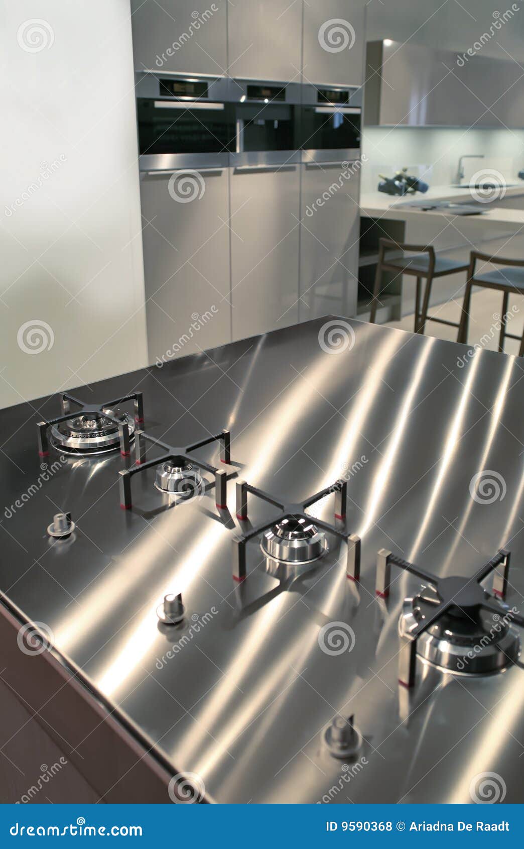 Steel Kitchen stock photo. Image of metal, design, apartment - 9590368
