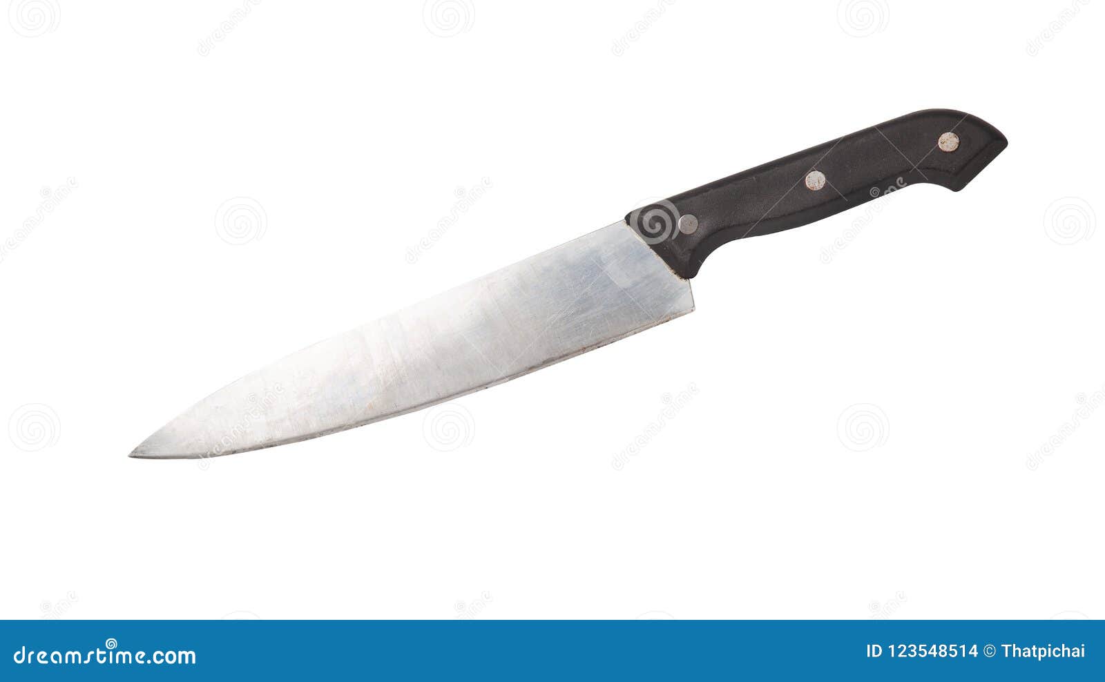 Steel Kitchen Knife Isolated on White Background Stock Photo - Image of ...