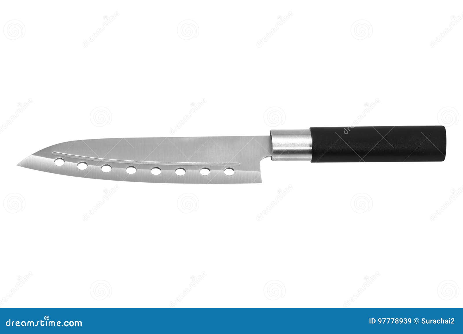 Steel Kitchen Knife Isolated on White Stock Image - Image of blade ...