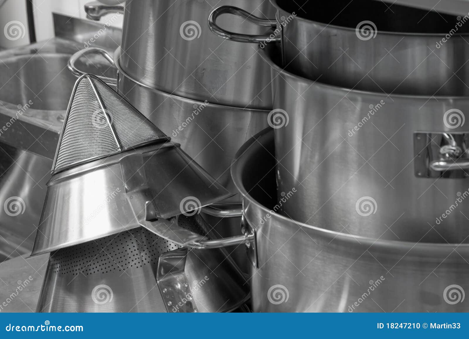 Steel kitchenware stock photo. Image of cuisine, restaurant - 18247210