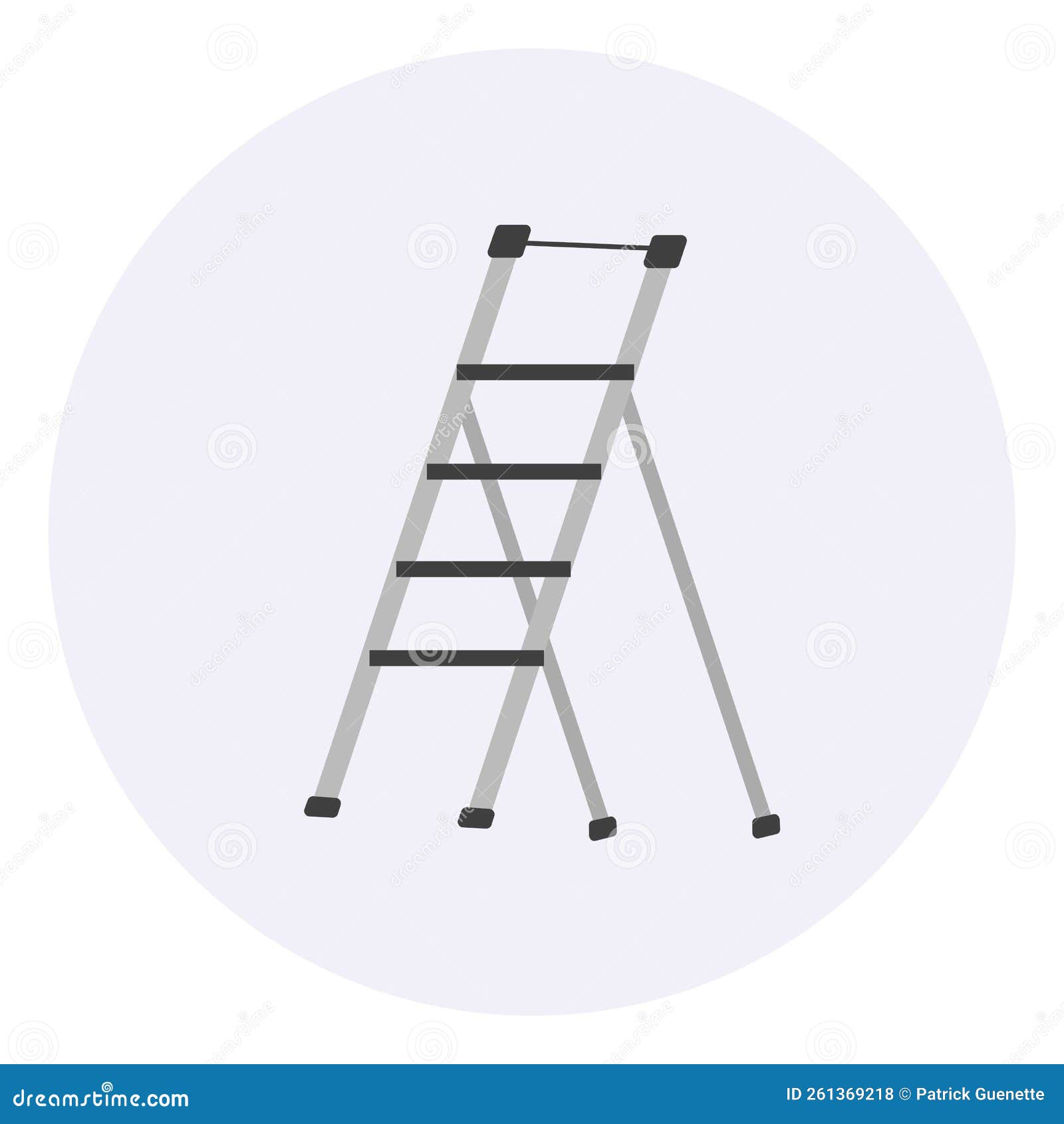 Steel ladder, icon stock vector. Illustration of wood - 261369218