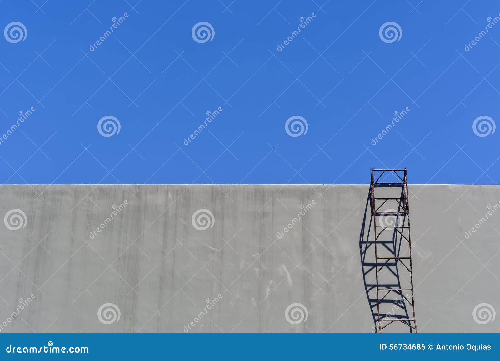 Steel Ladder on Wall stock photo. Image of stair, steel - 56734686