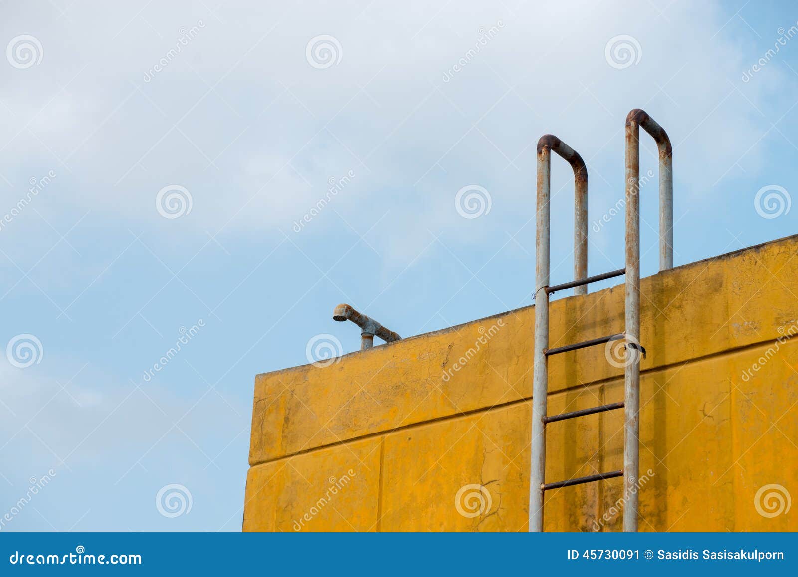 Steel ladder stock image. Image of steel, yellow, ladder - 45730091