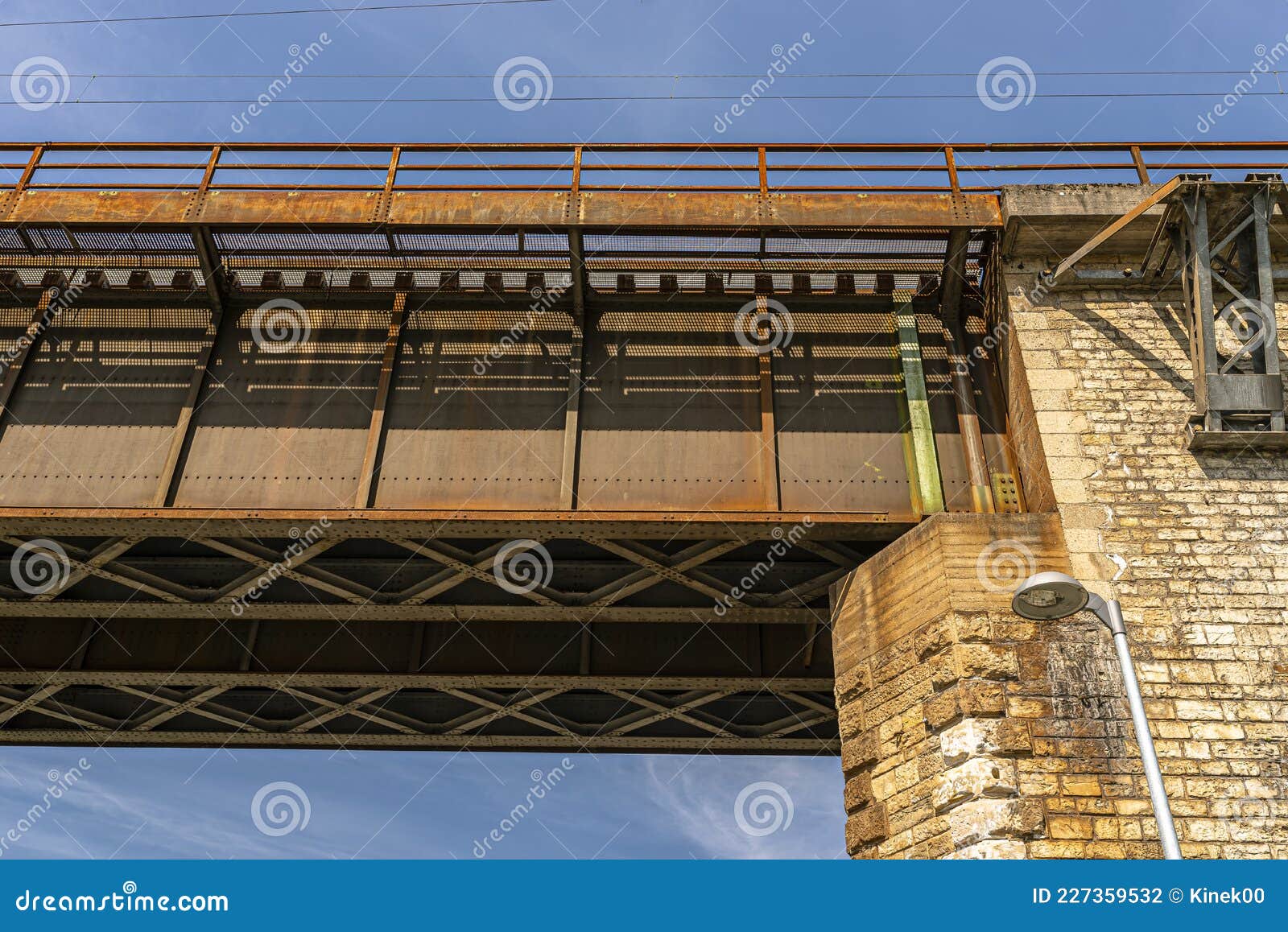 The Steel Lattice Structure of the Railway Bridge Viewed from Below ...