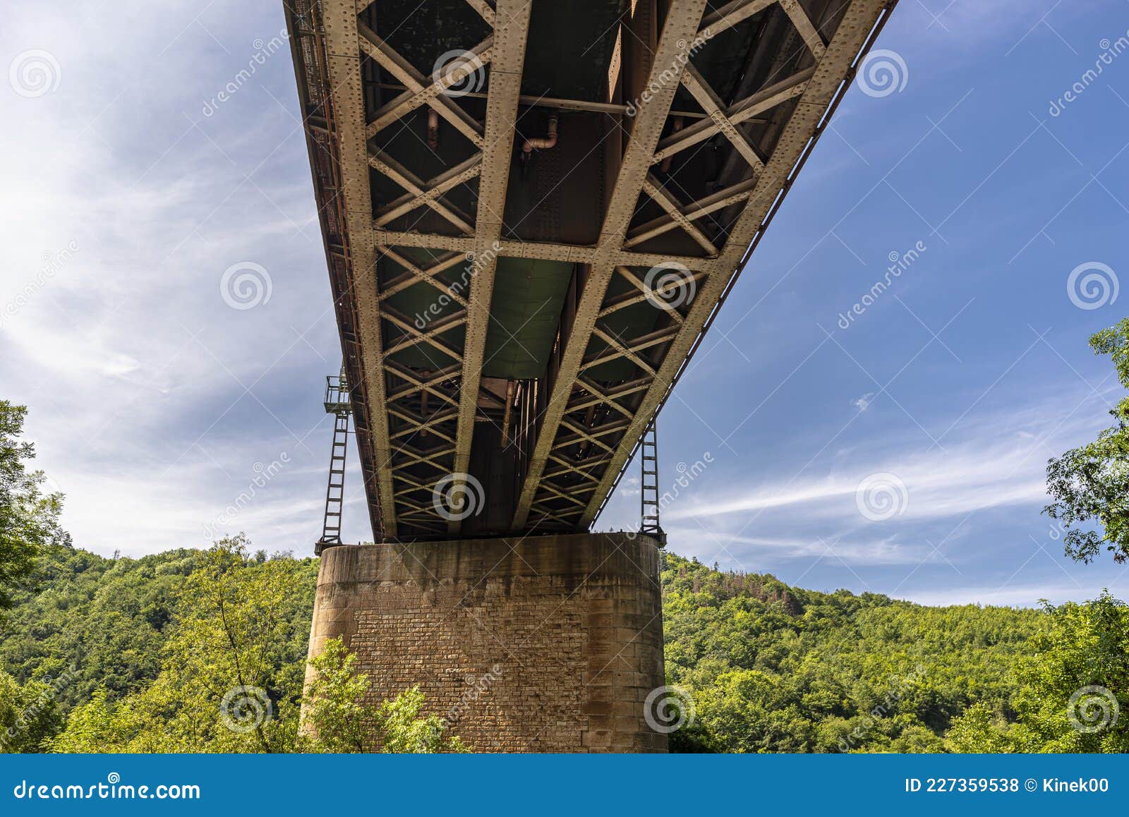 The Steel Lattice Structure of the Railway Bridge Viewed from Below ...