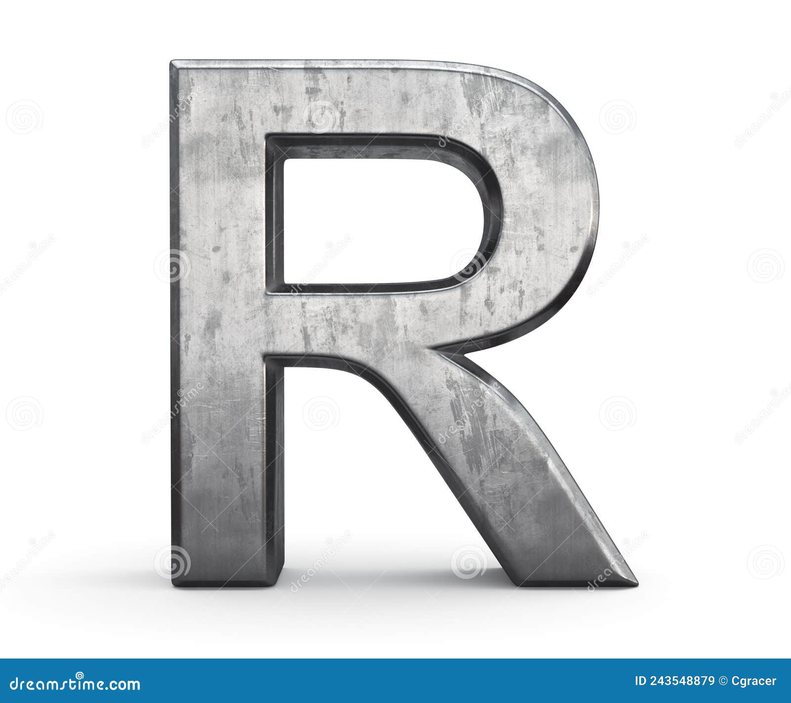 Steel letter R stock illustration. Illustration of majuscule - 243548879