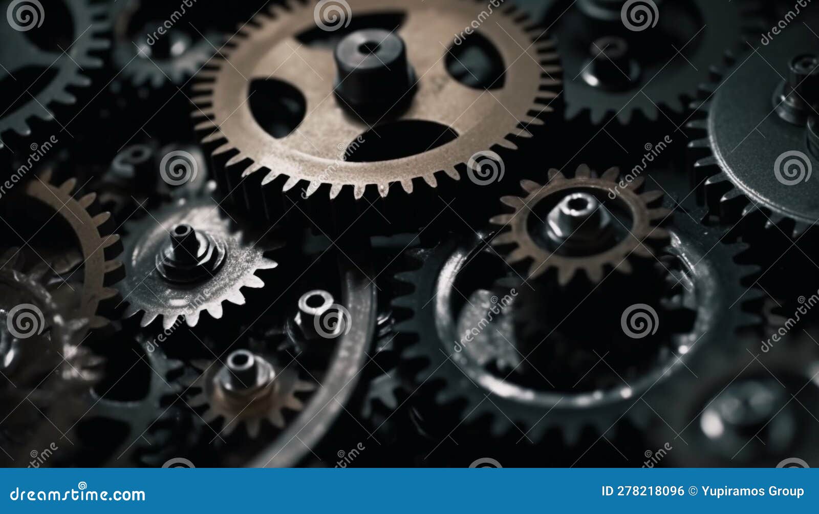 Steel Machinery Turning, Interlocked Gears of Progress Generative AI ...